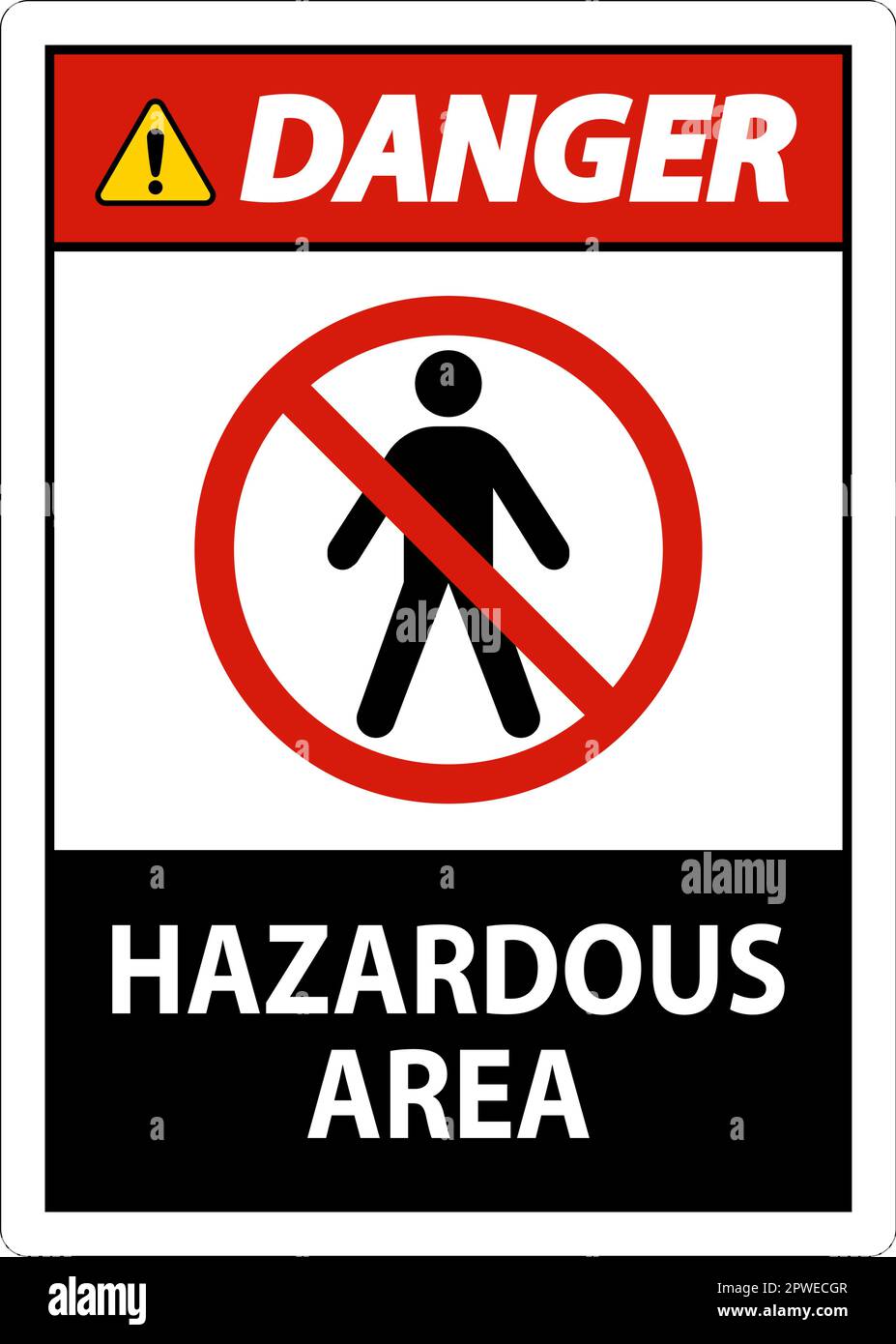 Danger Sign Hazardous Area Sign On White Background Stock Vector Image ...