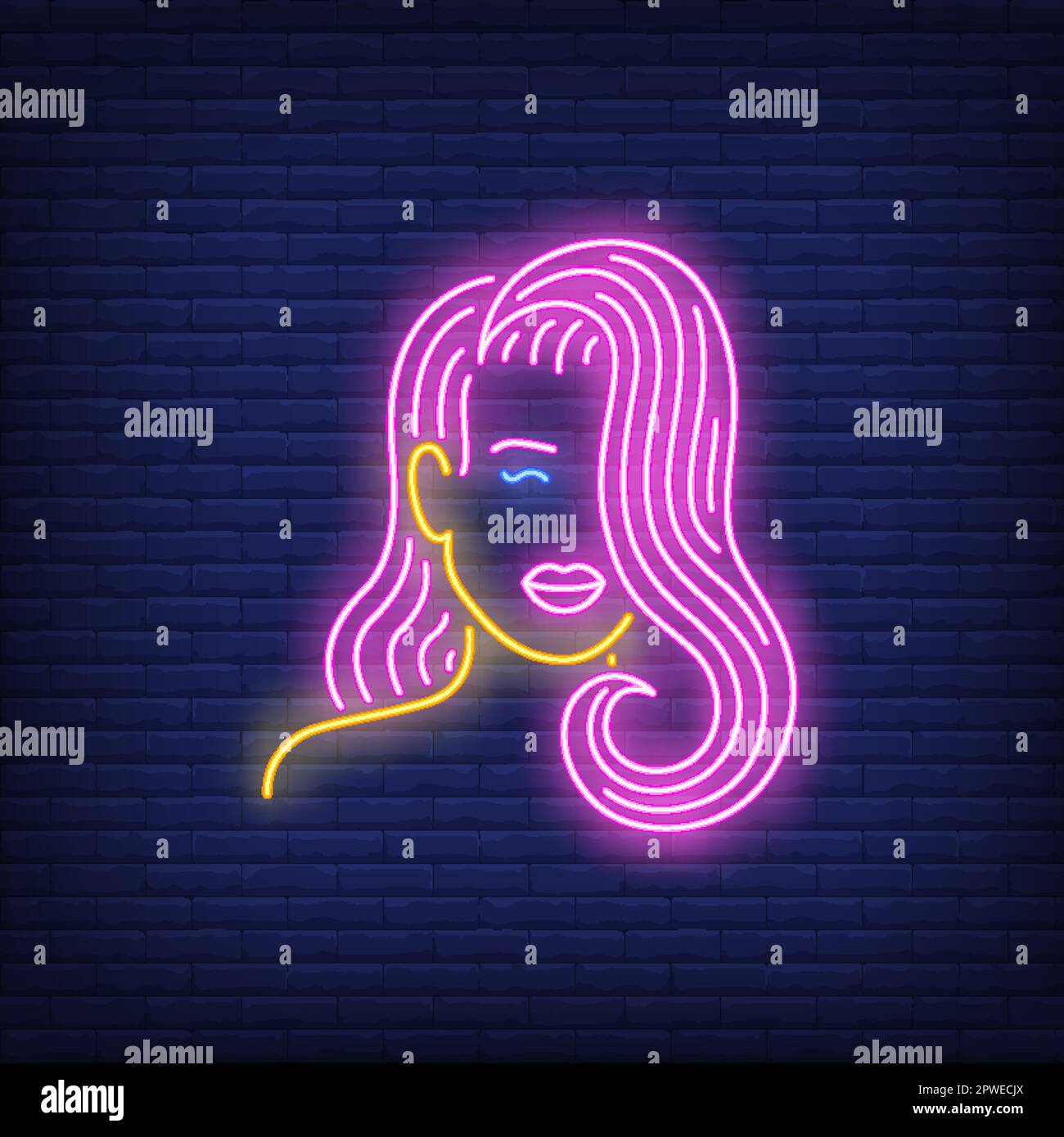 Neon night portrait Stock Vector Images - Alamy
