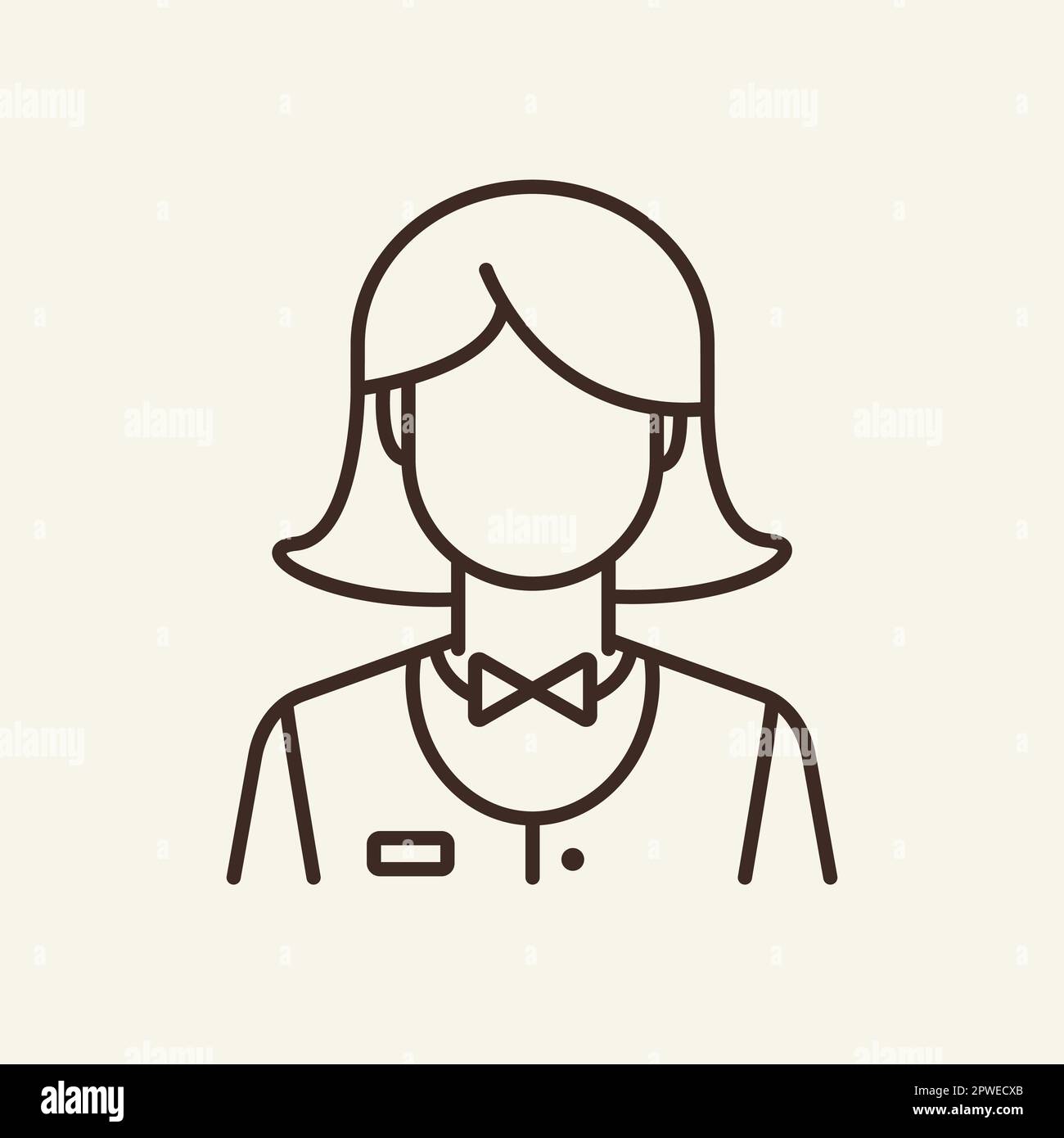 Waitress line icon Stock Vector Image & Art - Alamy