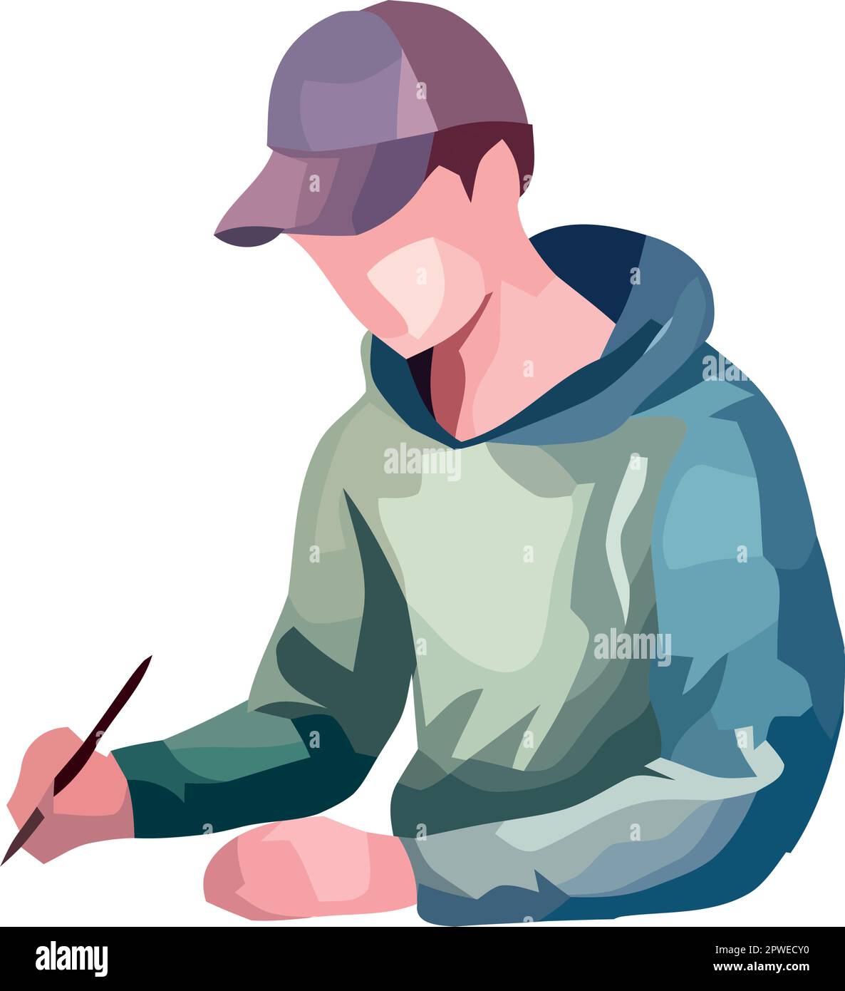 One person writing vector silhouette design Stock Vector Image & Art ...