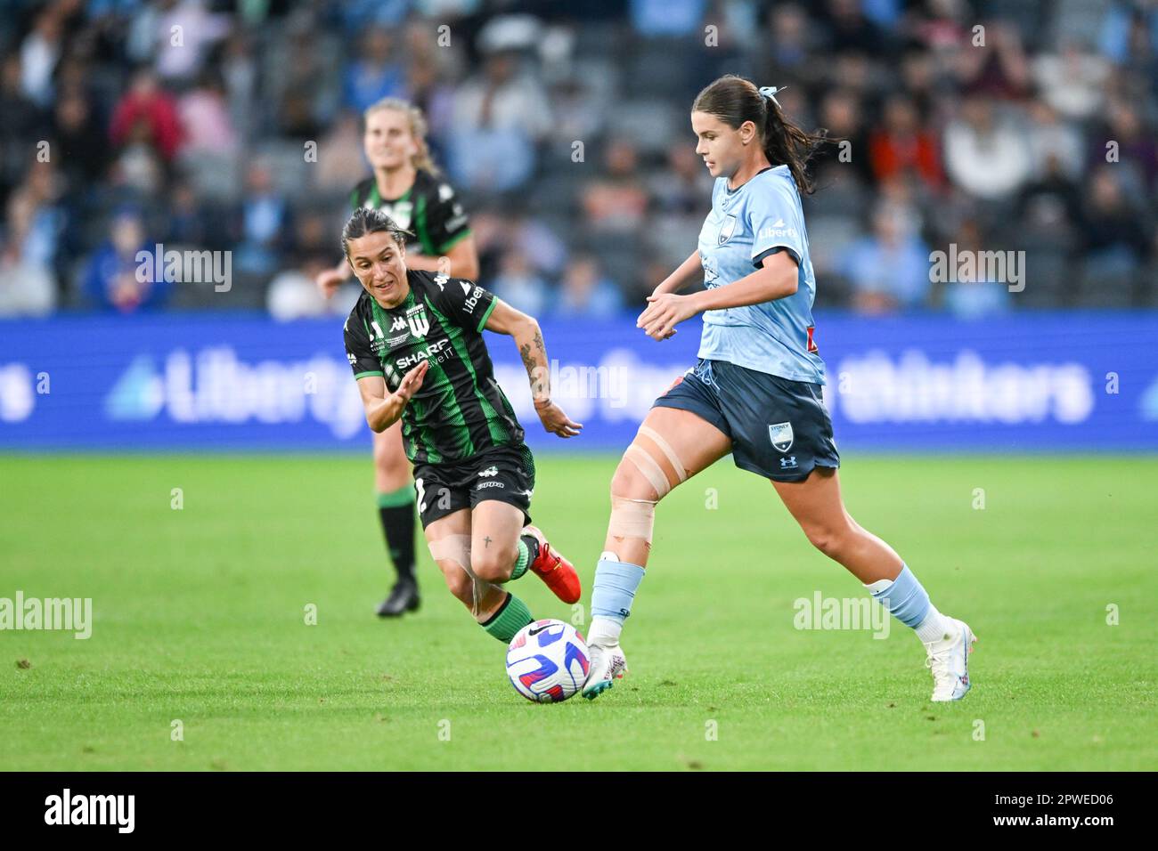Sydney, Australia. 30th Apr, 2023. Stacey Papadopoulos (L) of Western ...