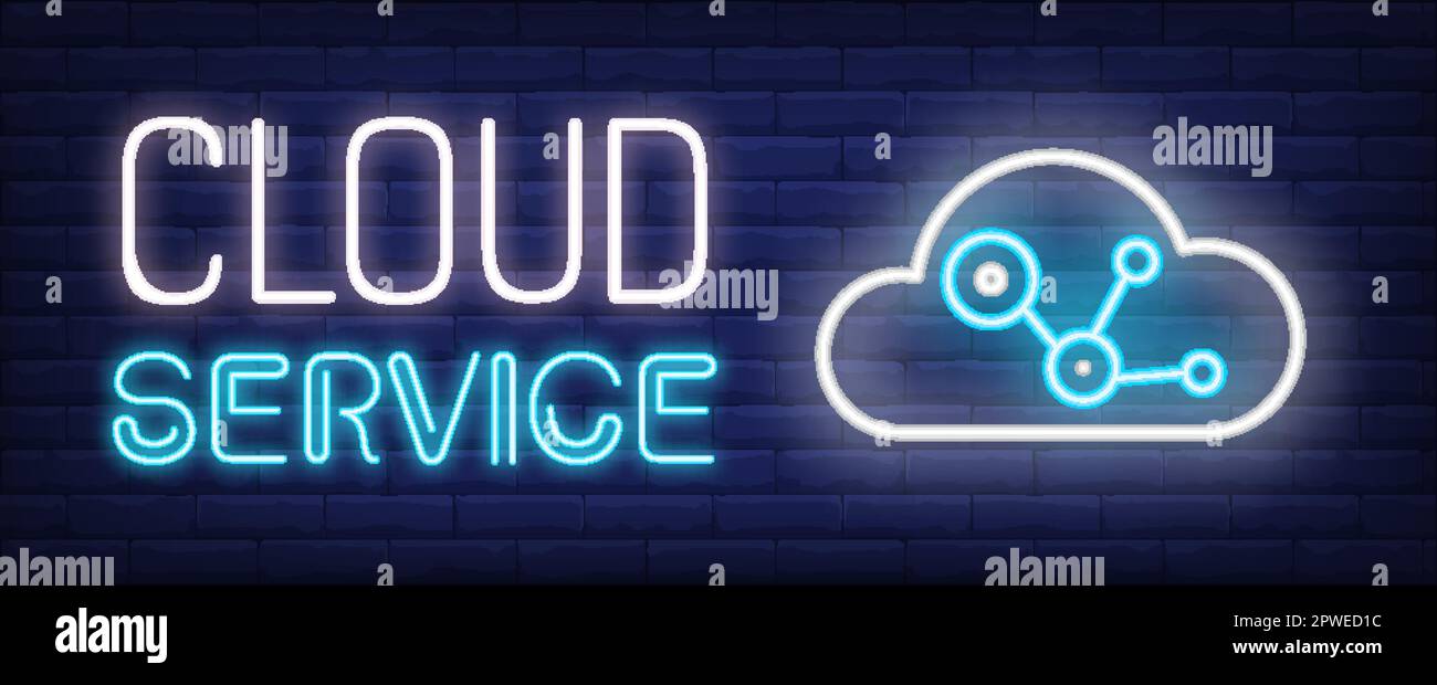 Cloud service neon text and sign Stock Vector Image & Art - Alamy