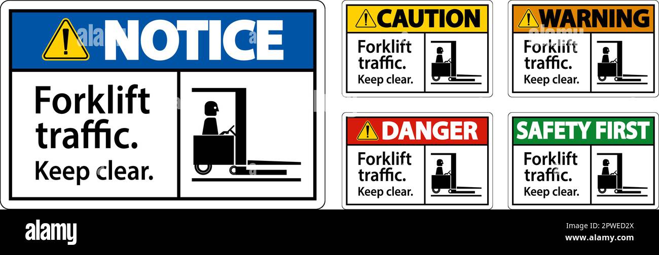 Caution Forklift Traffic Keep Clear Sign Stock Vector Image & Art - Alamy