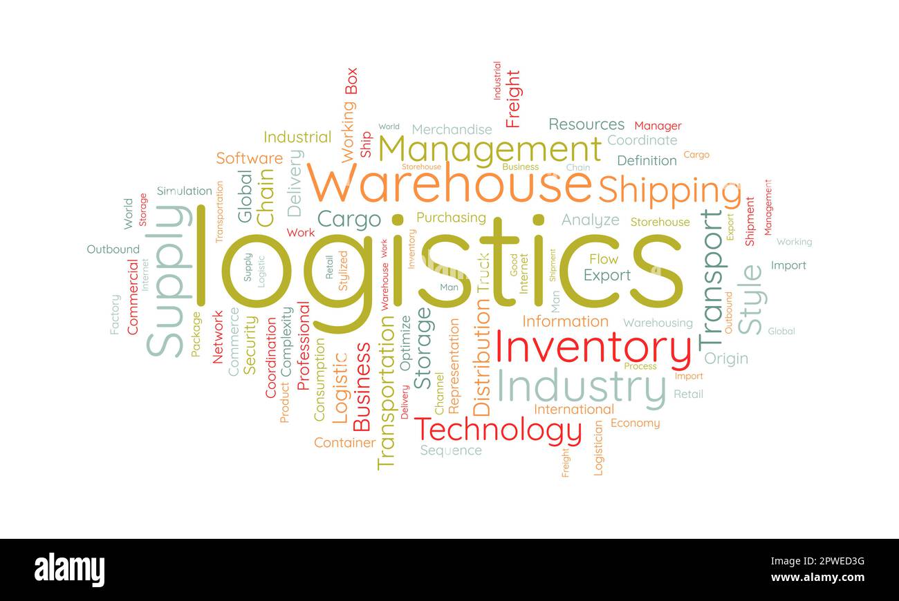 Word cloud background concept for logistics. Transportation business ...