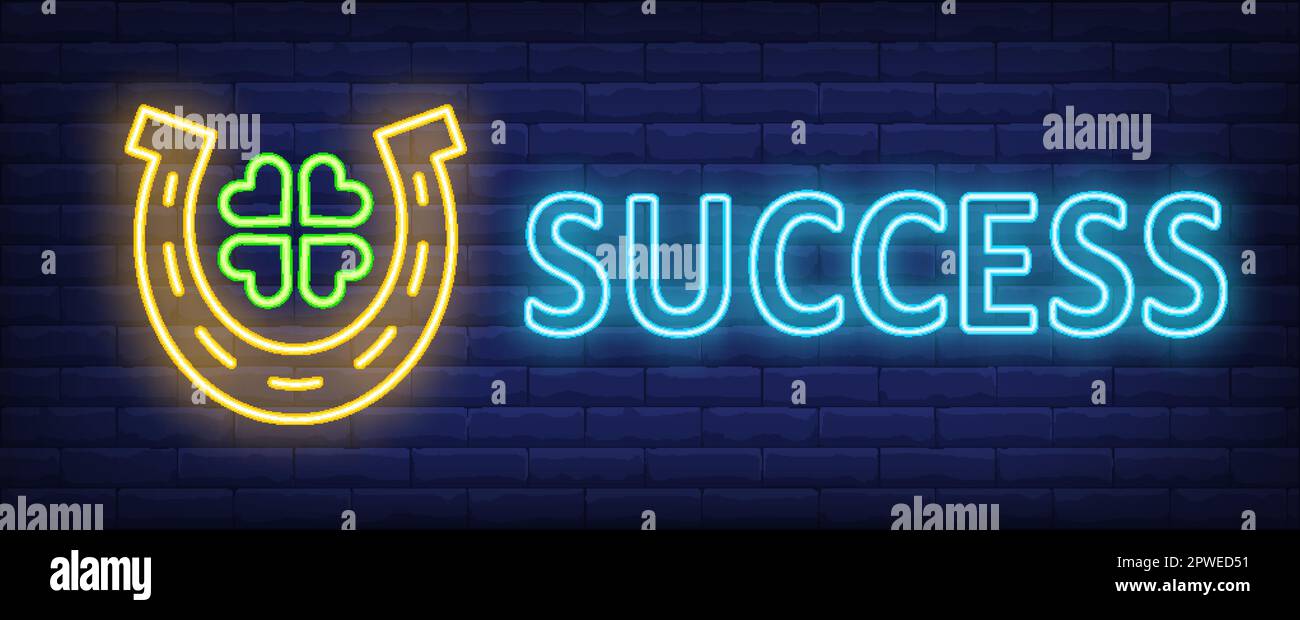 Horseshoe neon sign design hi-res stock photography and images - Alamy