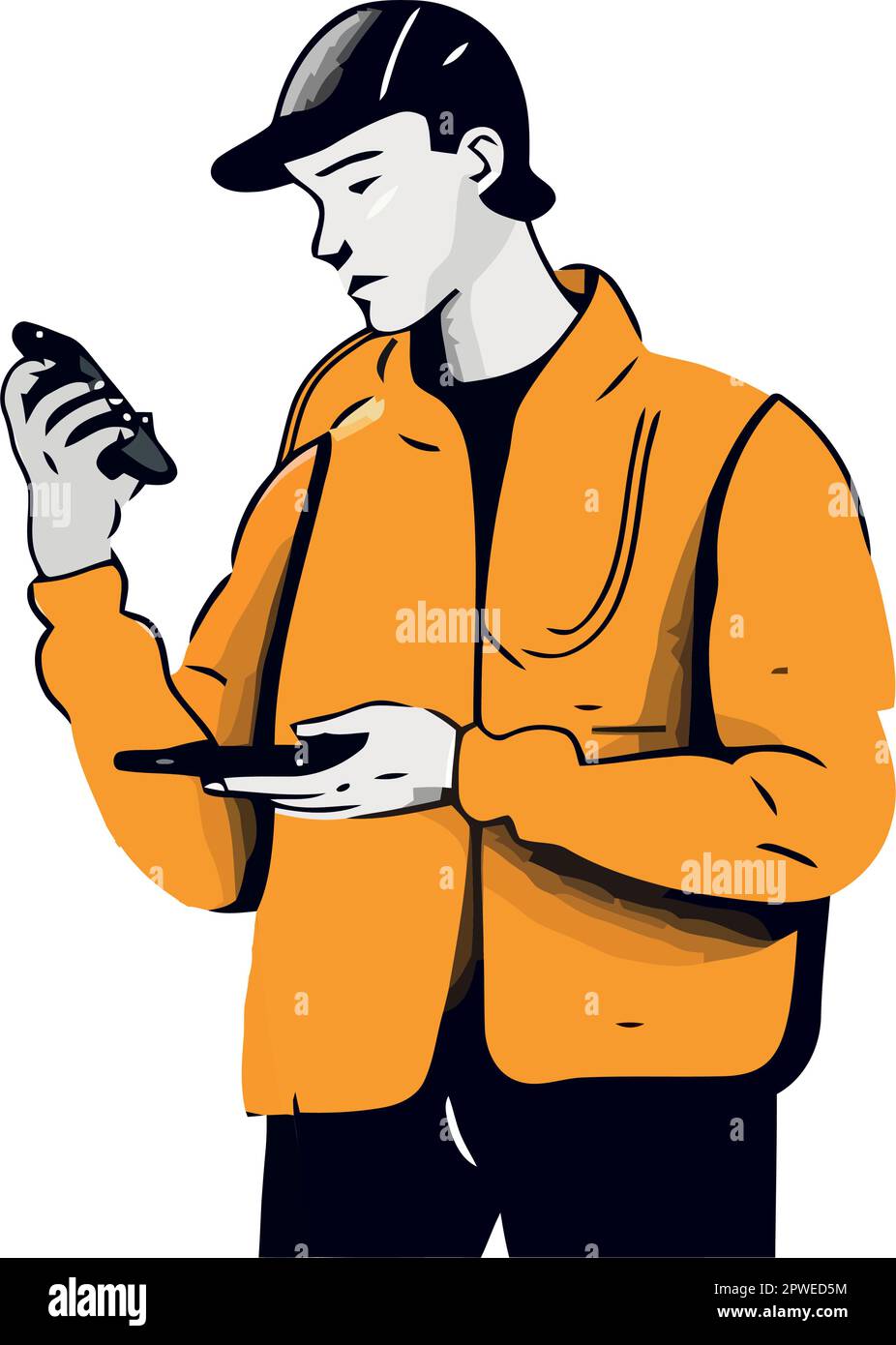 Smiling successful man working Stock Vector Images - Alamy