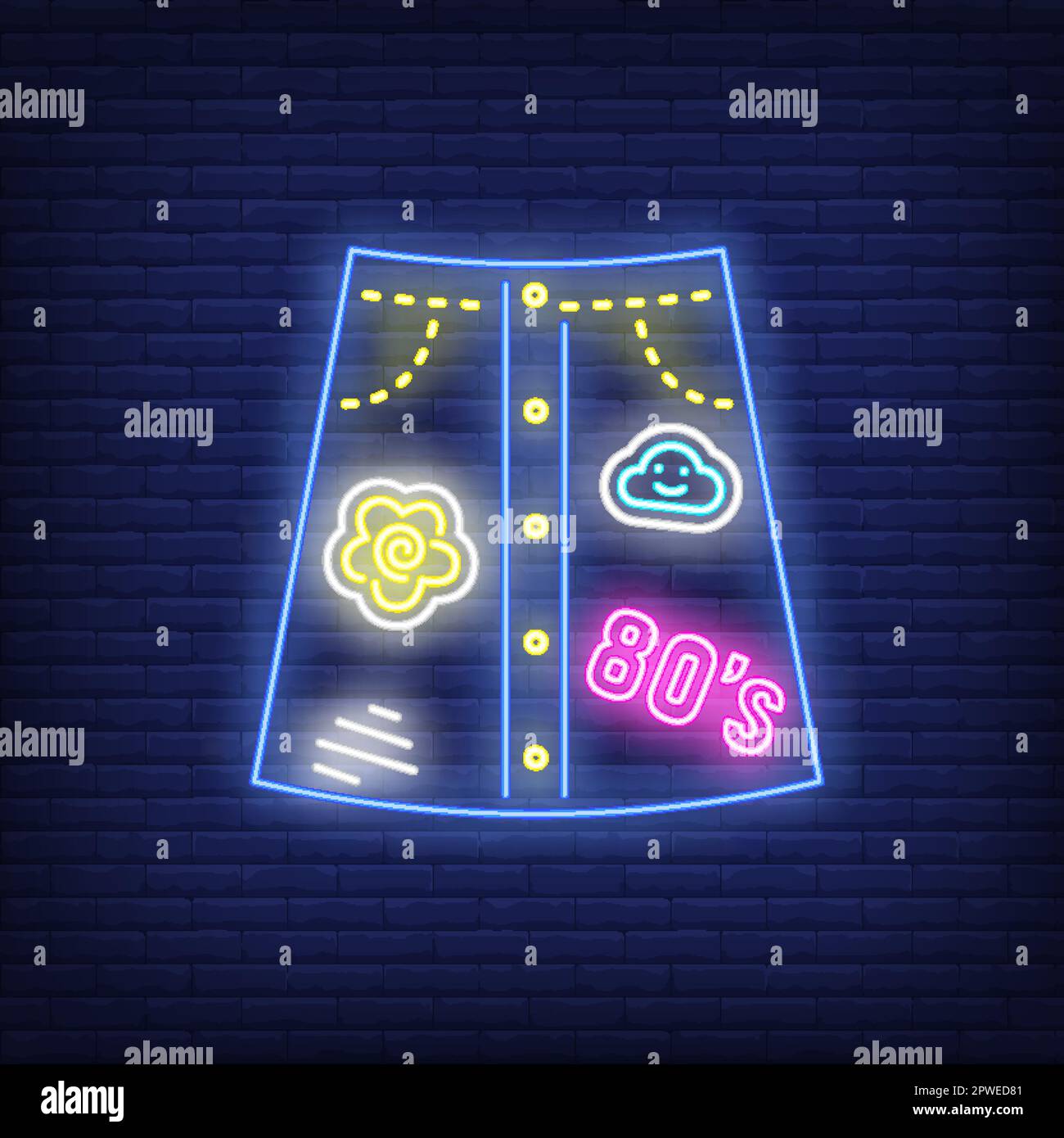 Bright denim skirt neon sign Stock Vector Image & Art - Alamy