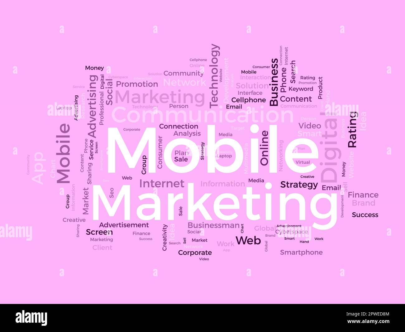 Word cloud background concept for Mobile Marketing. Media advertisement ...
