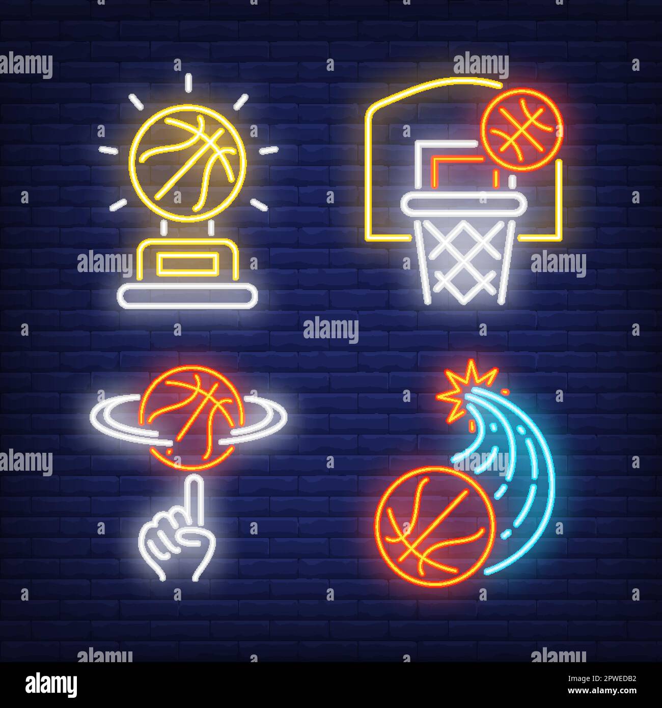 Basketball hoop on wall Stock Vector Images - Alamy