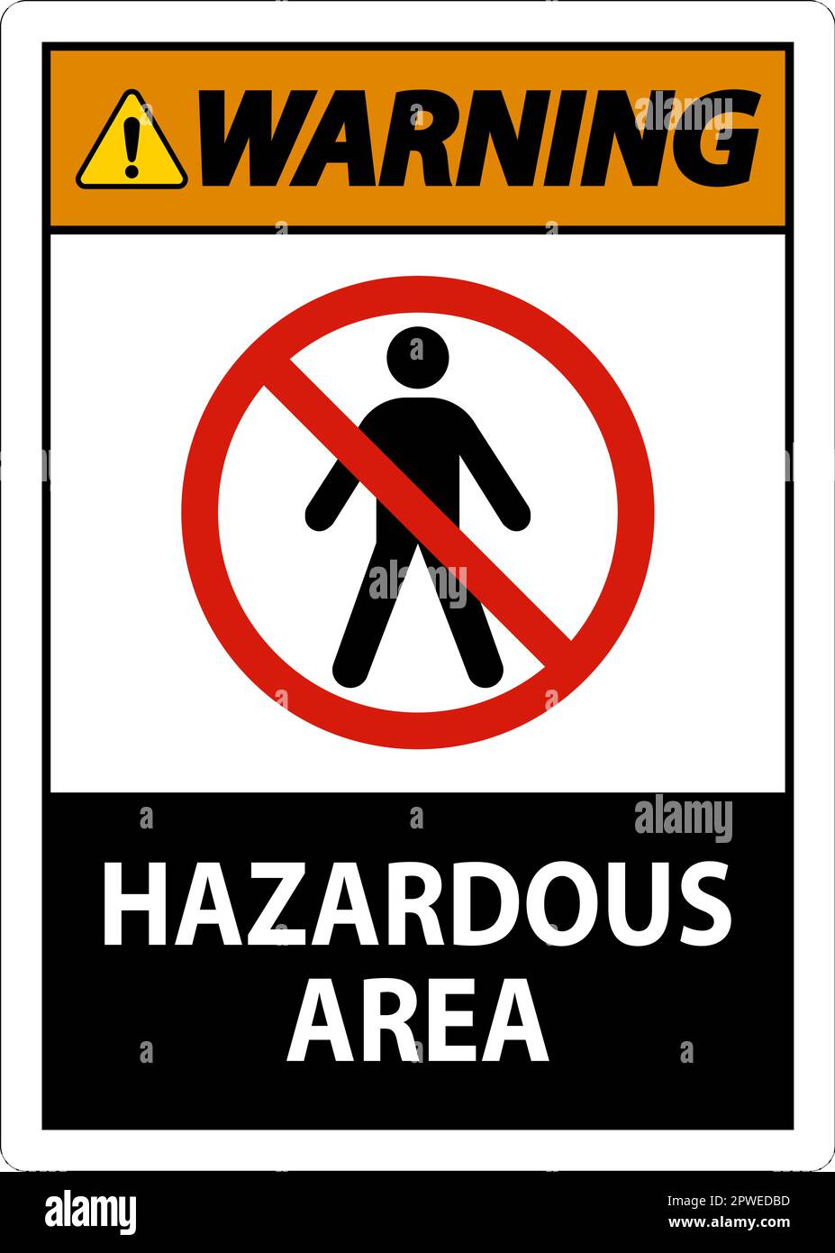 Warning Sign Hazardous Area Sign On White Background Stock Vector Image ...