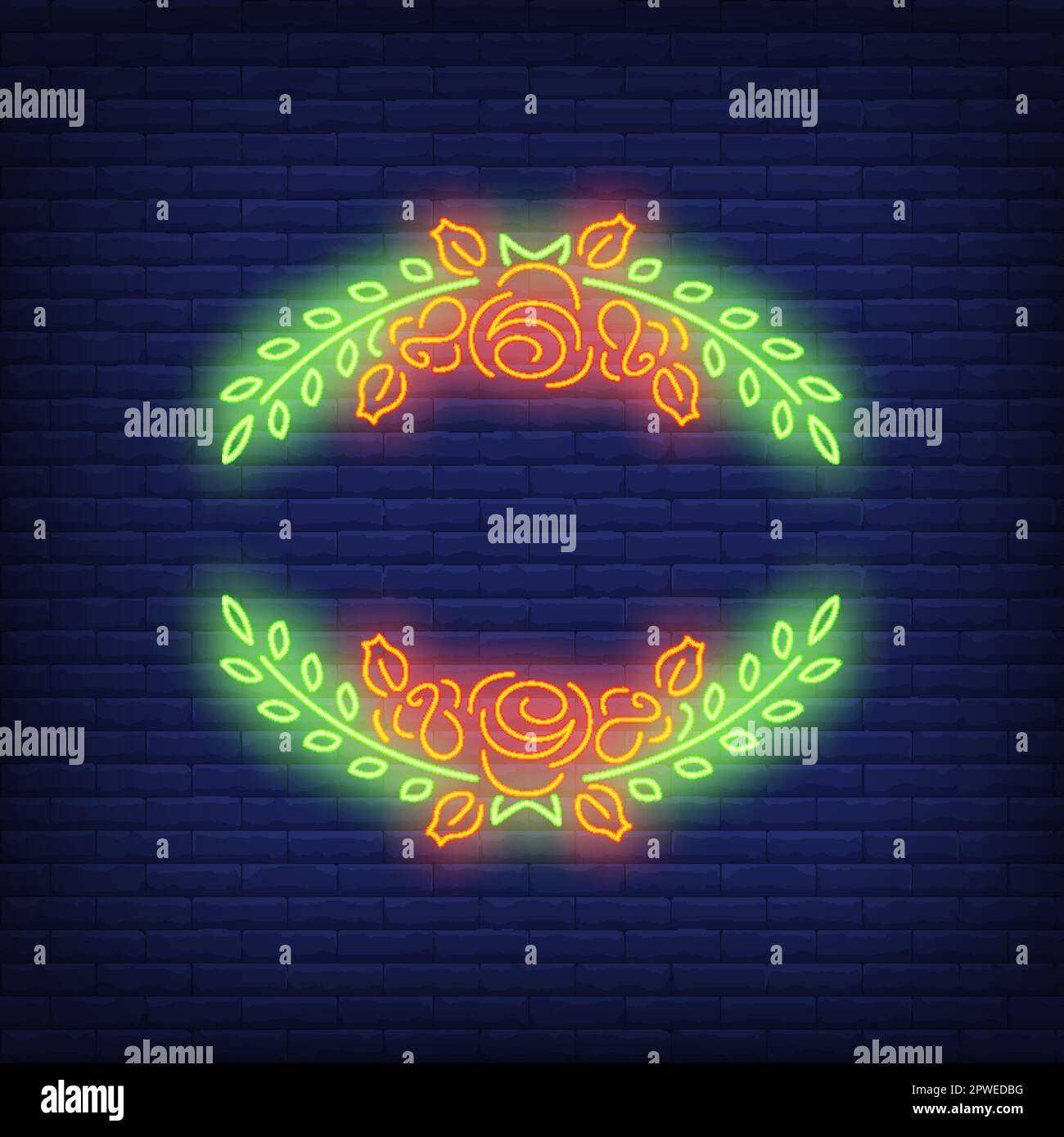 Roses frame neon sign Stock Vector Image & Art - Alamy