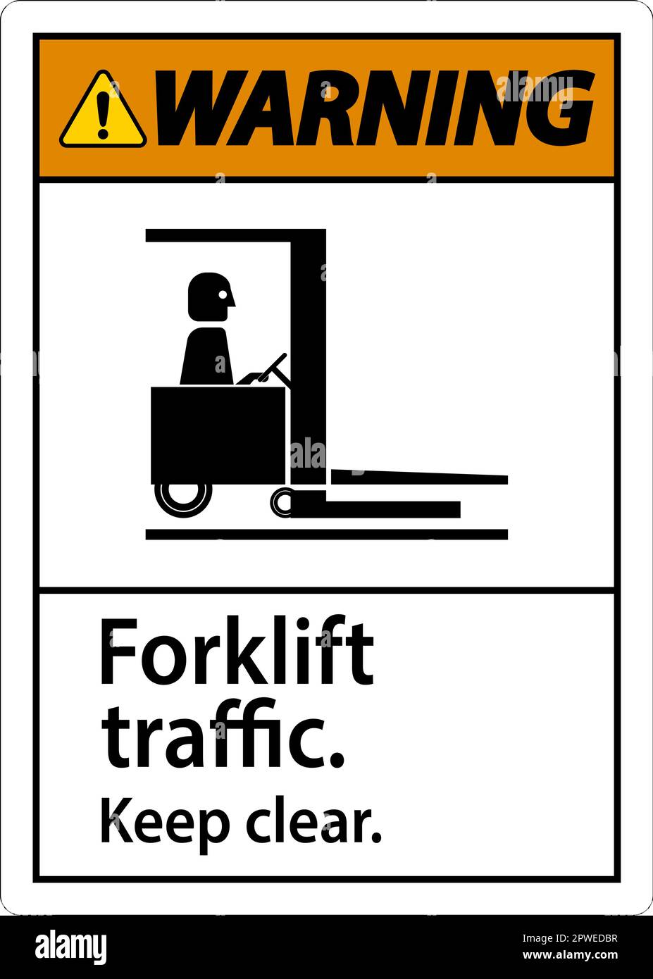 Warning Forklift Traffic Keep Clear Sign Stock Vector Image & Art - Alamy