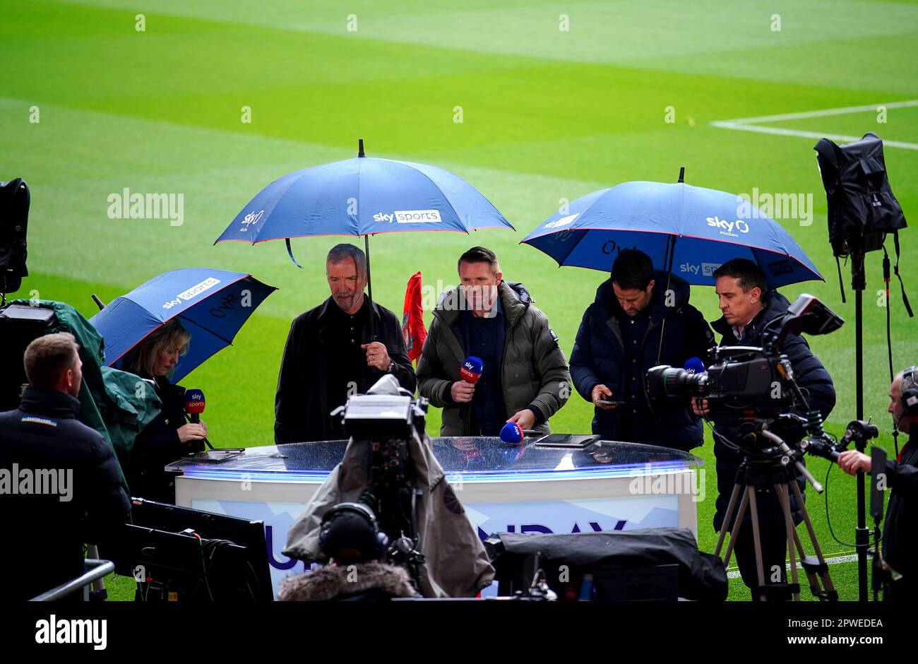 Sky Sports presenter Kelly Cates and pundits Graeme Souness, Robbie ...