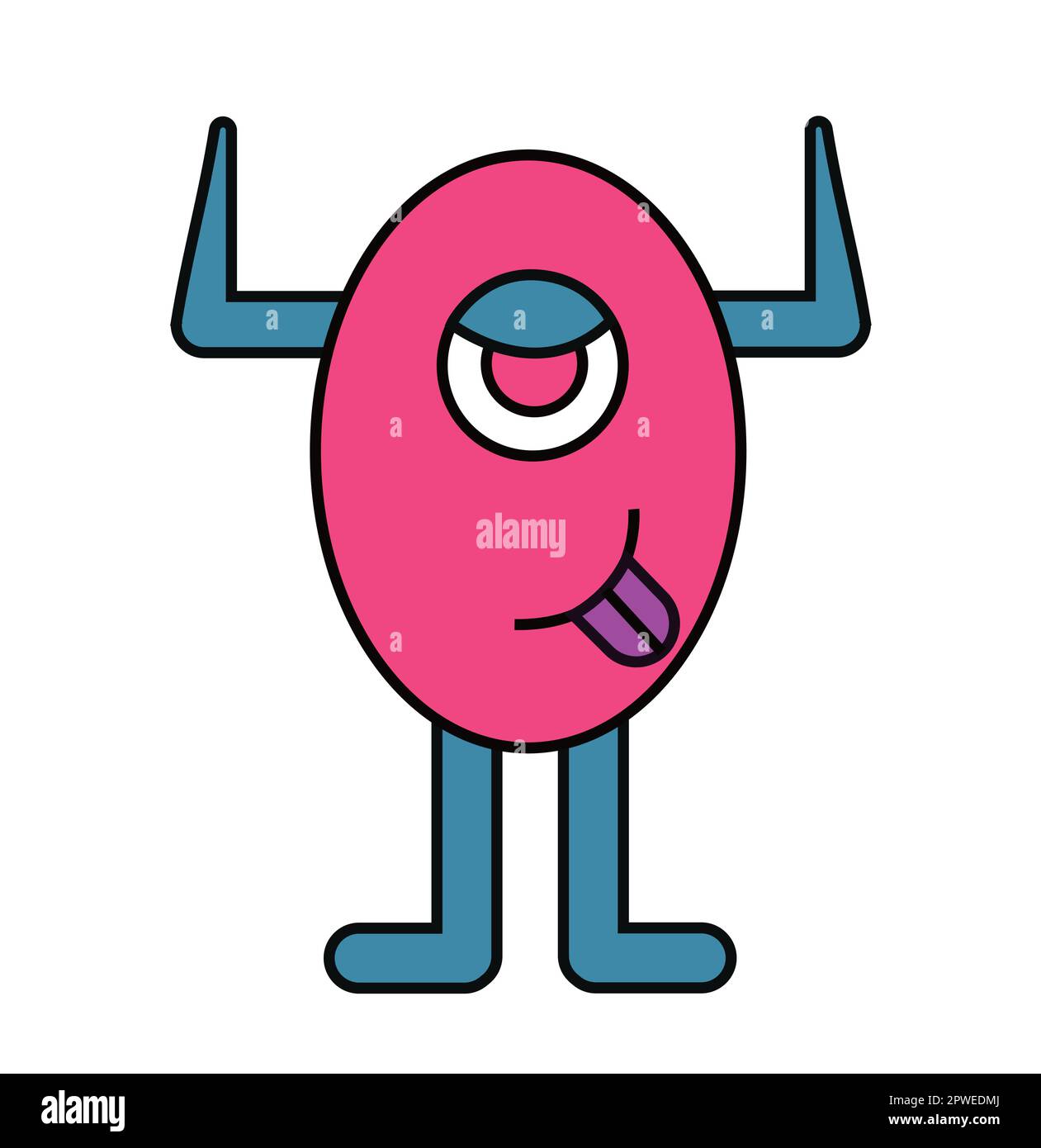 Pink oval monster Stock Vector Image & Art - Alamy