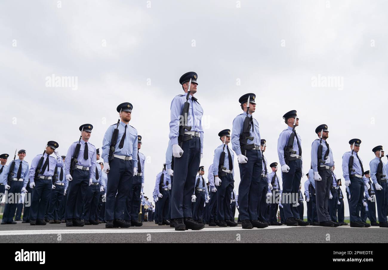 Members of the Royal Air Force take part in a full tri-service and ...
