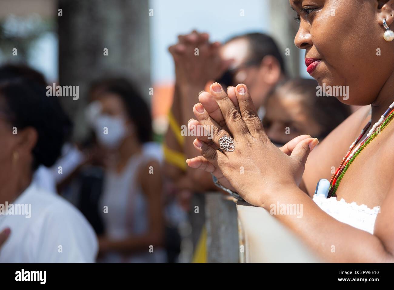 Salvador, Bahia, Brazil - January 06, 2023: Catholics are seen ...