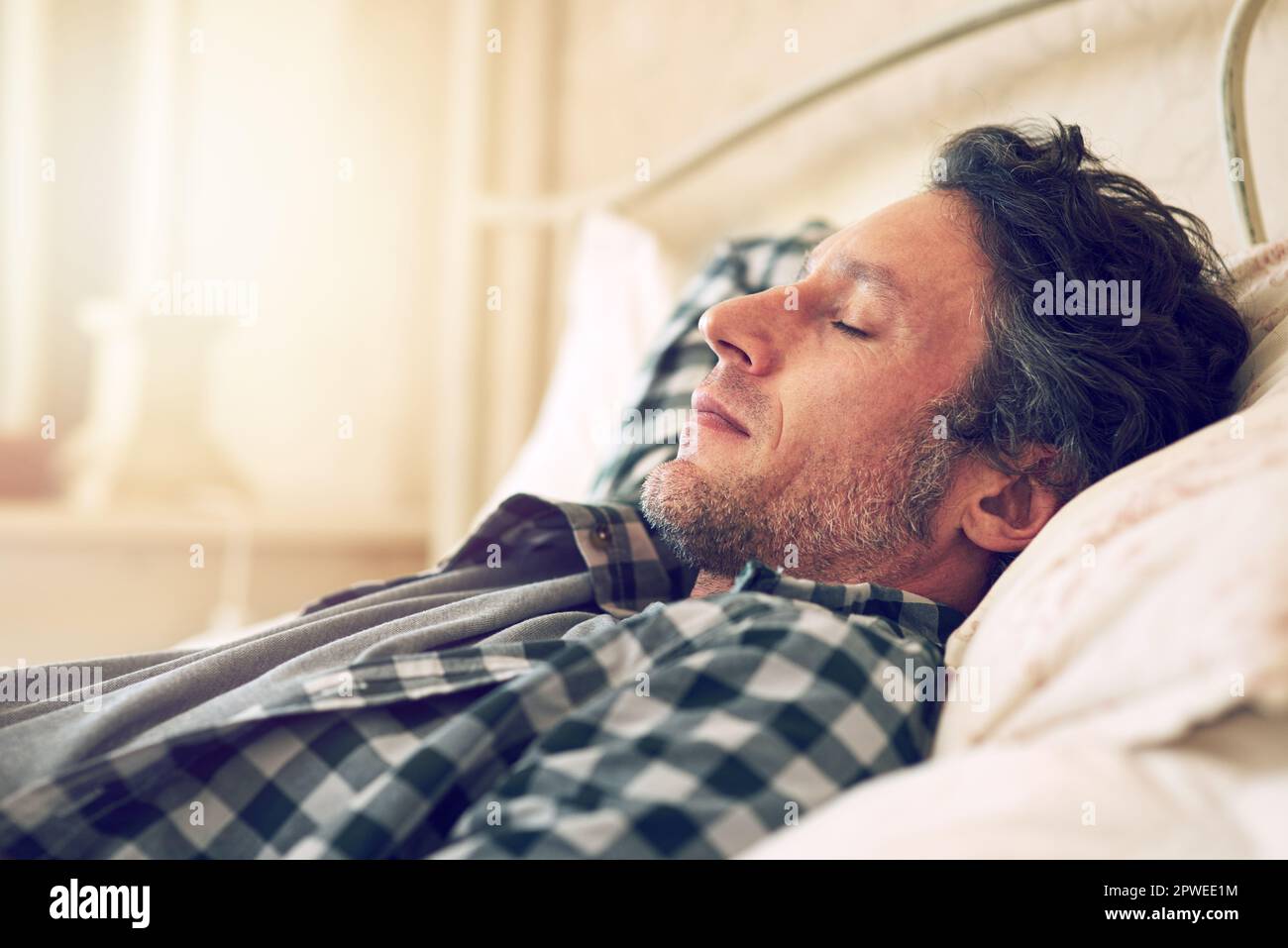 Caucasian man taking nap home hi-res stock photography and images - Alamy