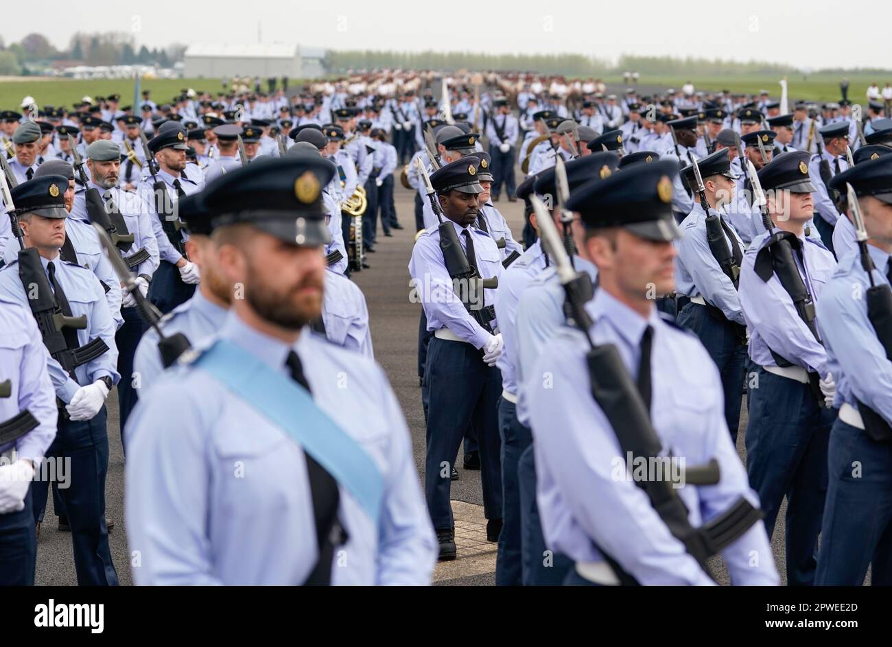 Members of the Royal Air Force during a full tri-service and ...