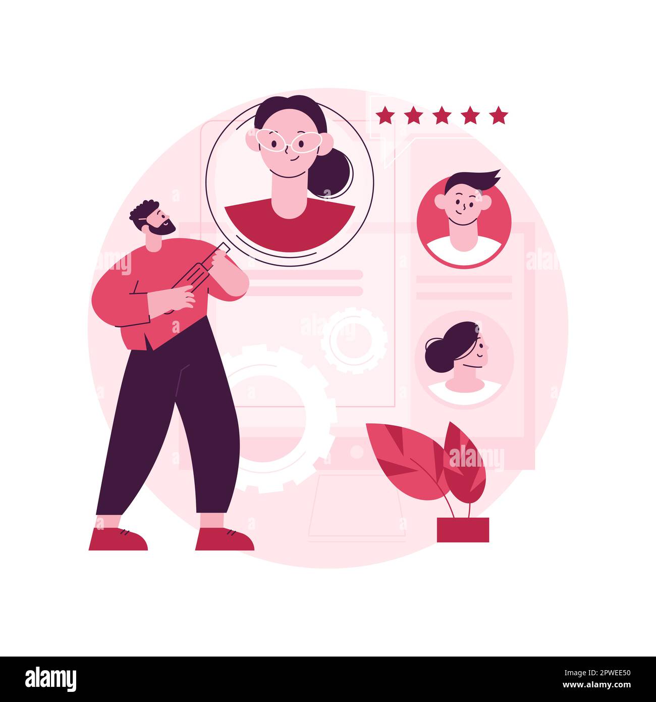 Wanted employees abstract concept vector illustration. Vacant job ...