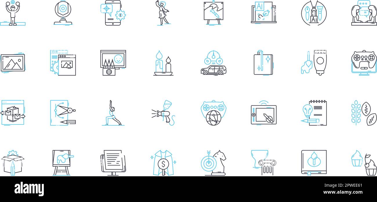 Visual design linear icons set. Aesthetics, Composition, Typography ... Visual design linear icons set. Aesthetics, Composition, Typography ...