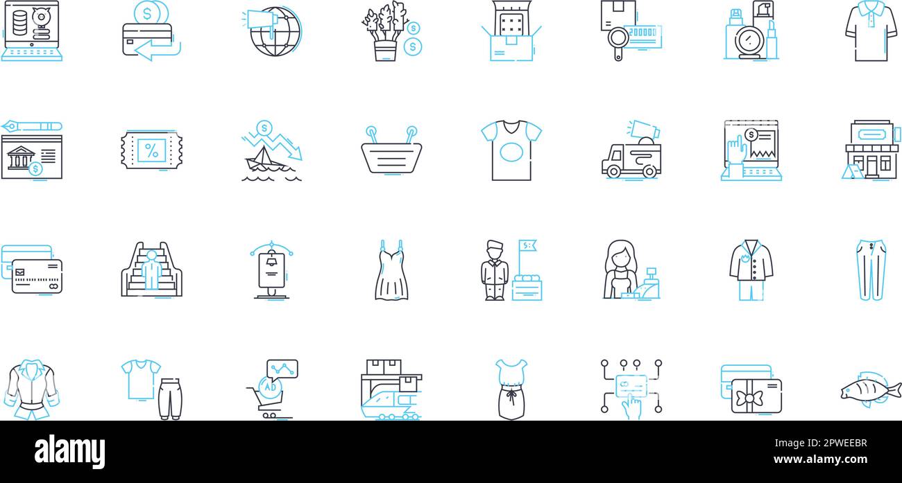 Style purchases linear icons set. Fashion, Attire, Trendy, Statement ...