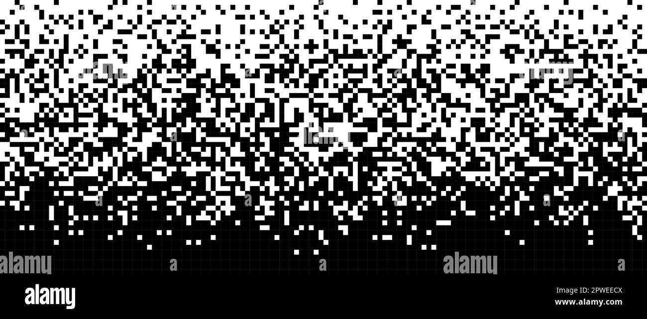 Pixelated halftone gradient noise. Fading pixel texture. Dissolving ...