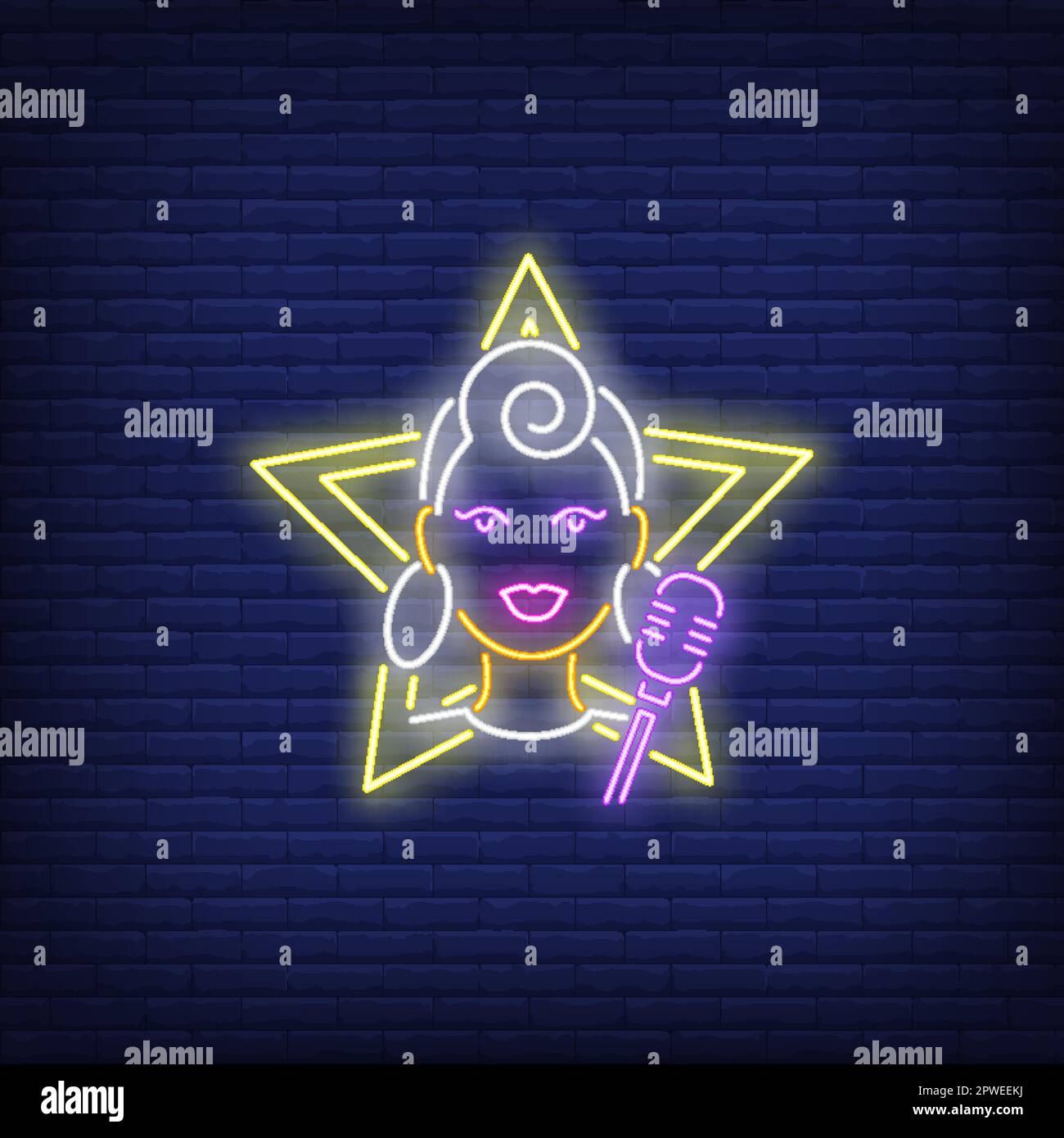 Girl singer neon sign Stock Vector Image & Art - Alamy