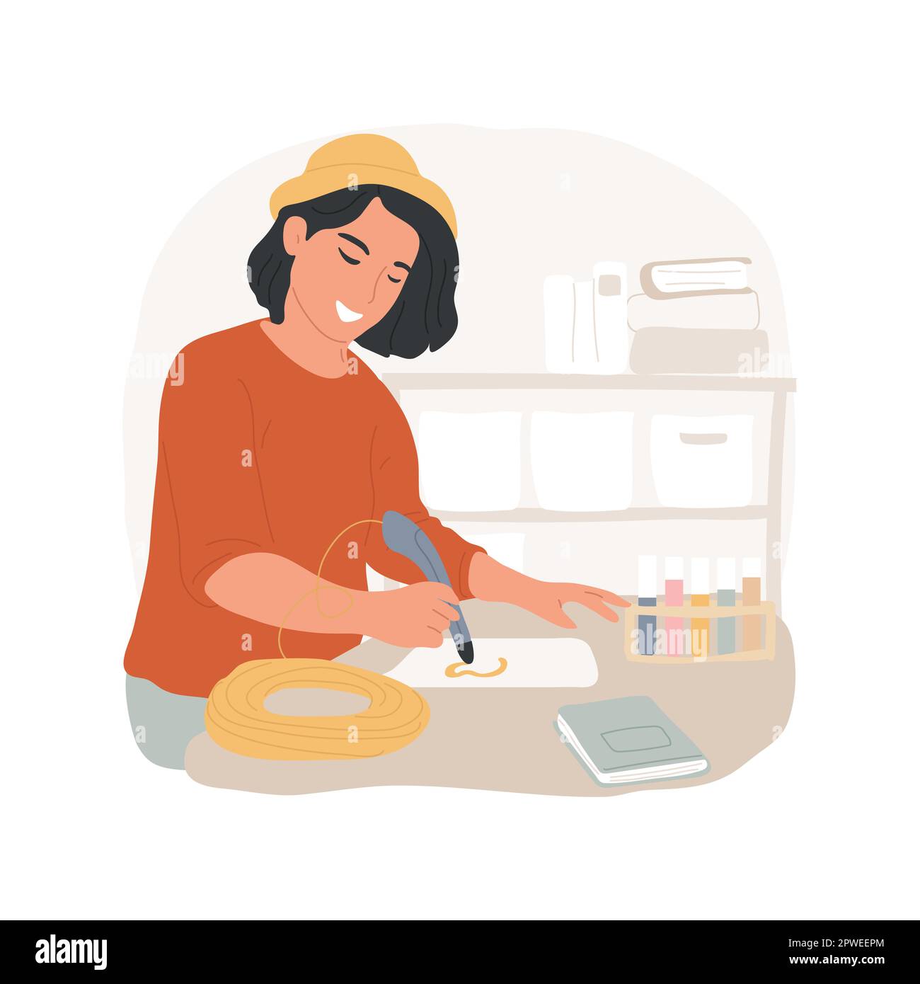 3D drawing isolated cartoon vector illustration. Young teenage girl ...