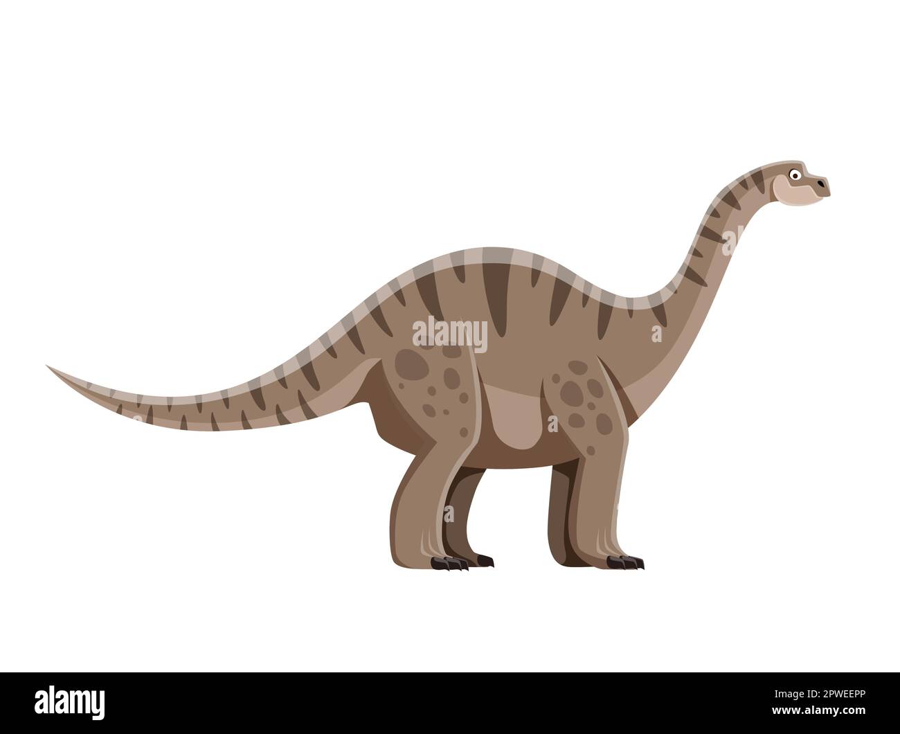 Cartoon Vulcanodon dinosaur character. Extinct reptile, Jurassic era ...