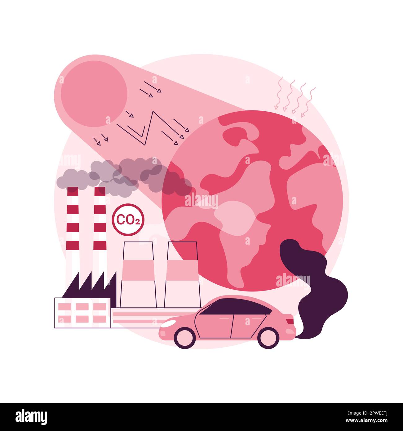 Greenhouse gas emissions abstract concept vector illustration ...