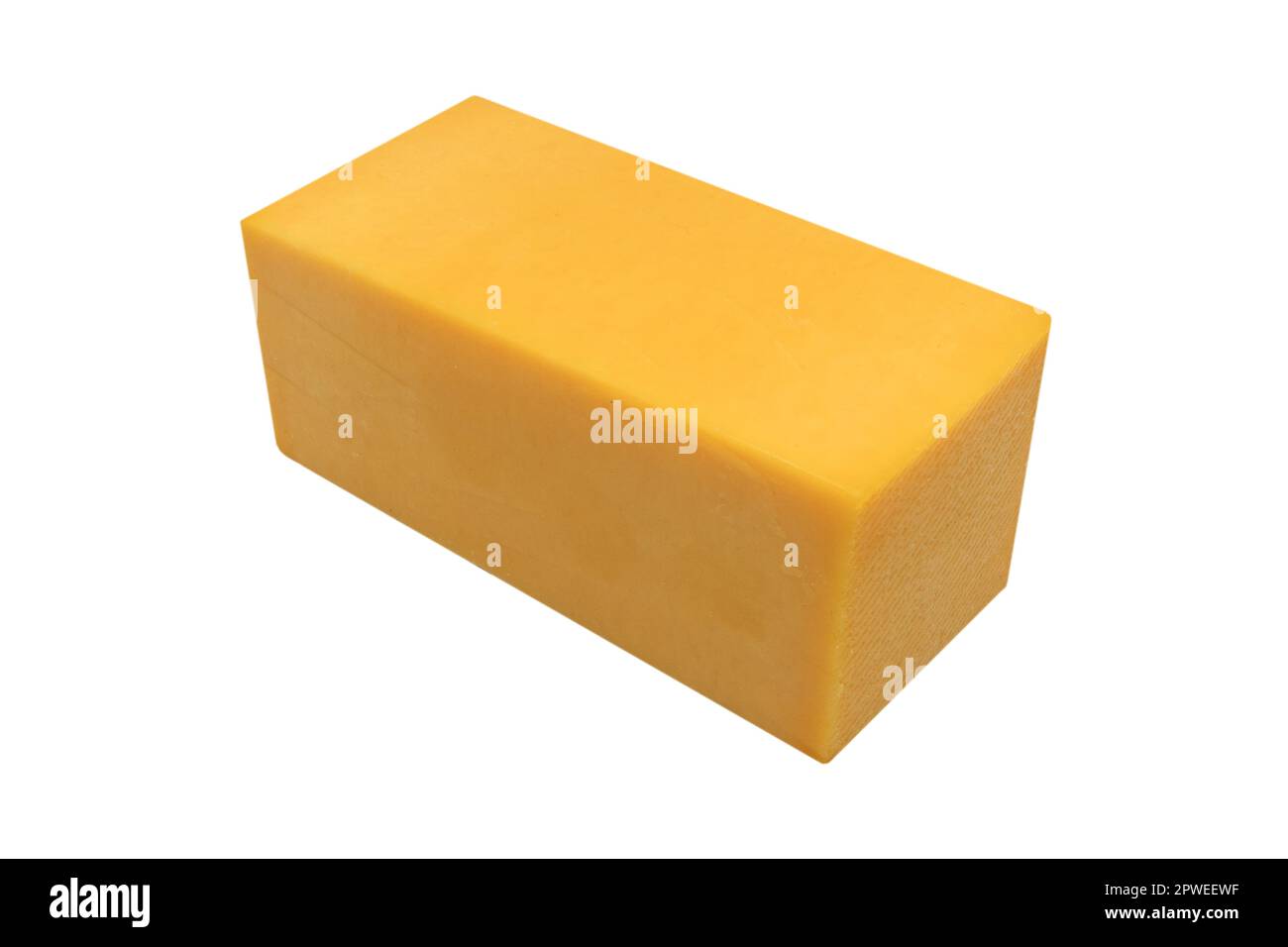 Cheese block isolated on white background with clipping path. Closeup ...