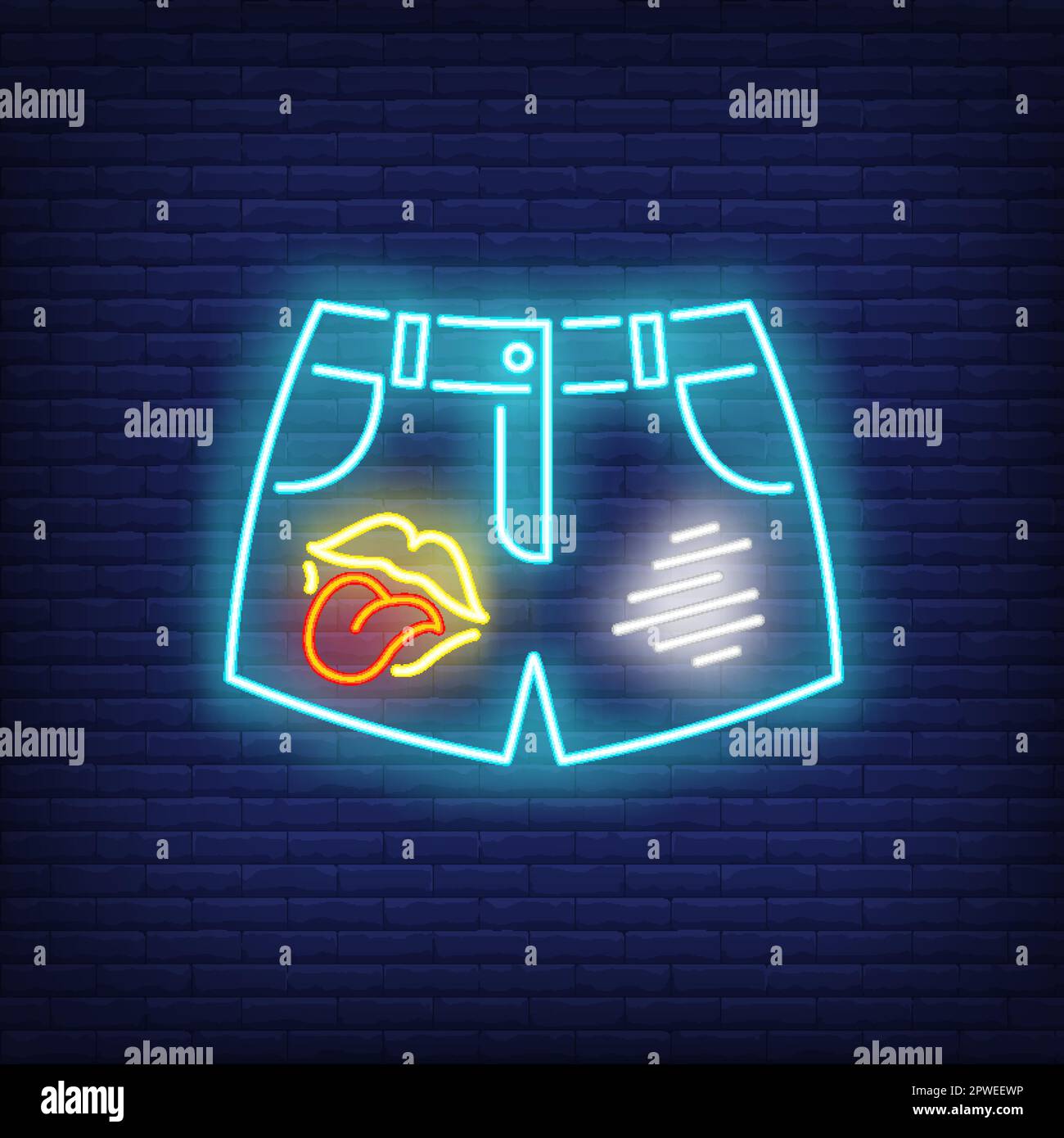 Denim Shorts Neon Sign Stock Vector Image And Art Alamy