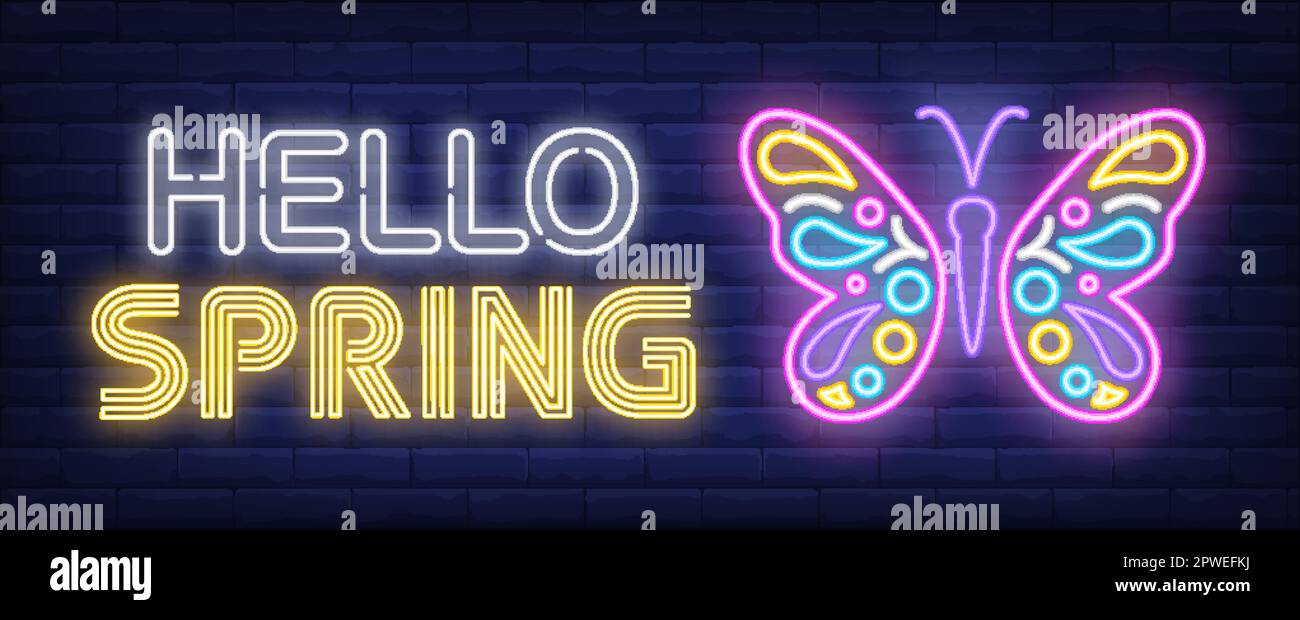 Hello neon text vector hi-res stock photography and images - Alamy