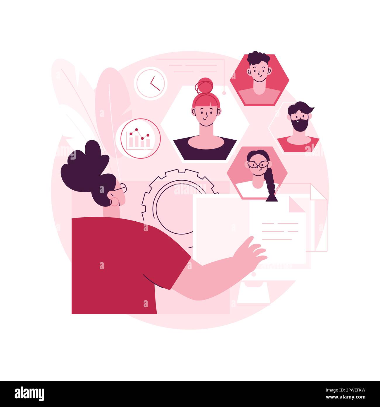 HR software abstract concept vector illustration. HR management ...