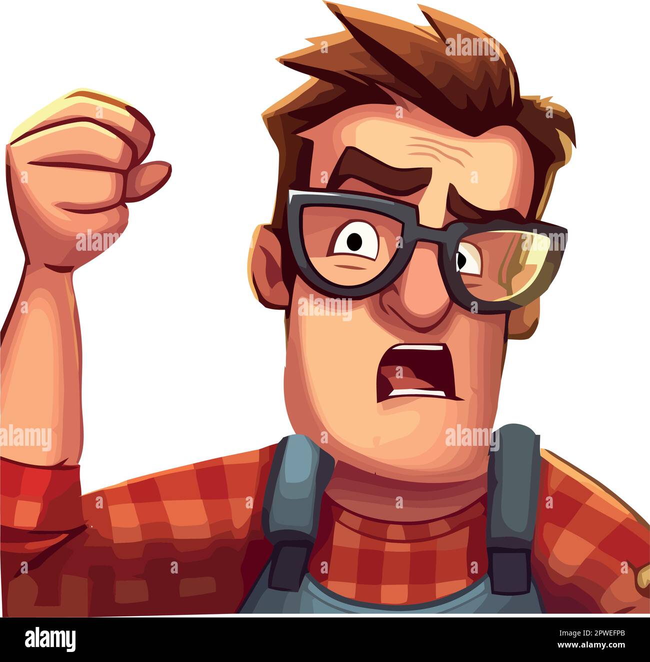 Looking at camera screaming Stock Vector Images - Alamy