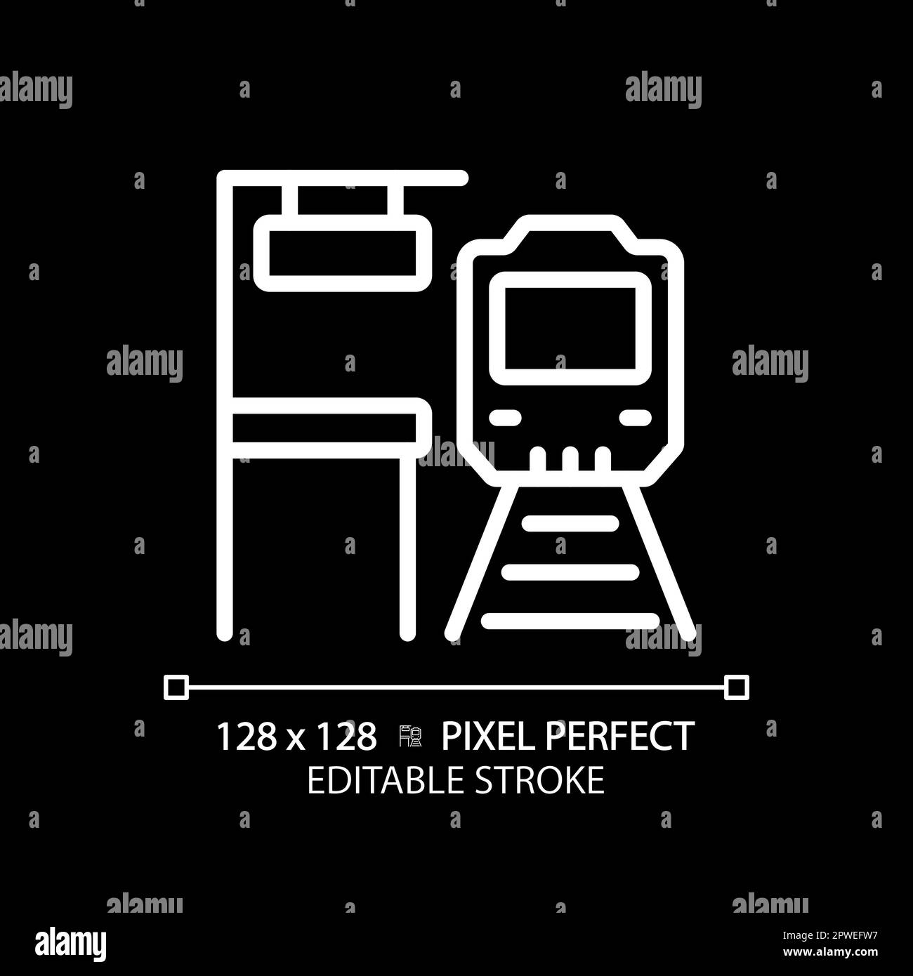 Platform pixel perfect white linear icon for dark theme Stock Vector ...