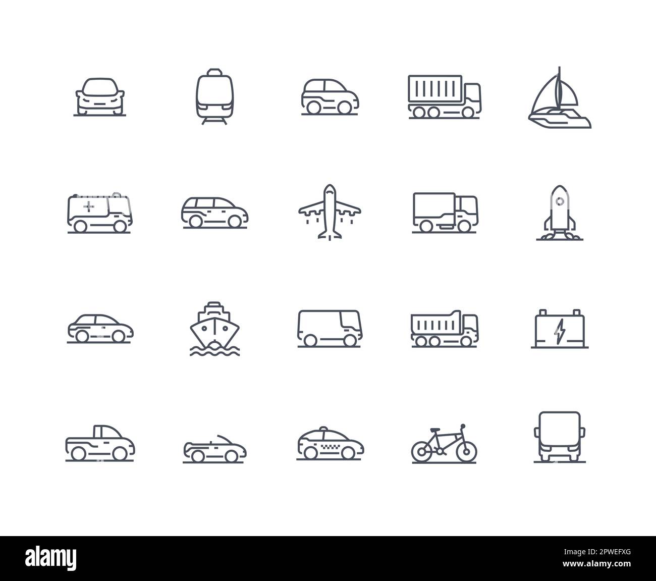 Transport icons outline set Stock Vector Image & Art - Alamy