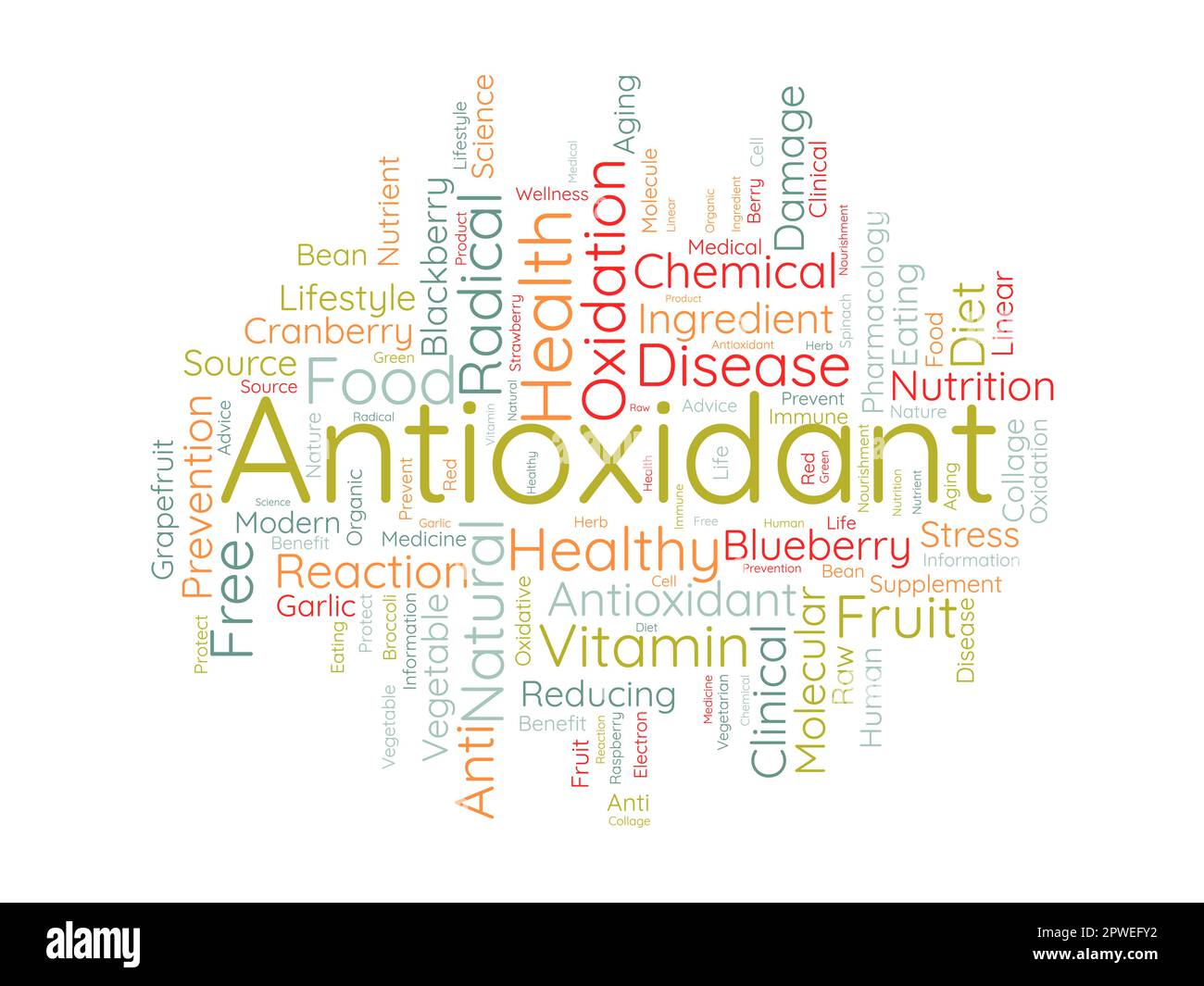 Word cloud background concept for Antioxidant. Healthy food, natural ...