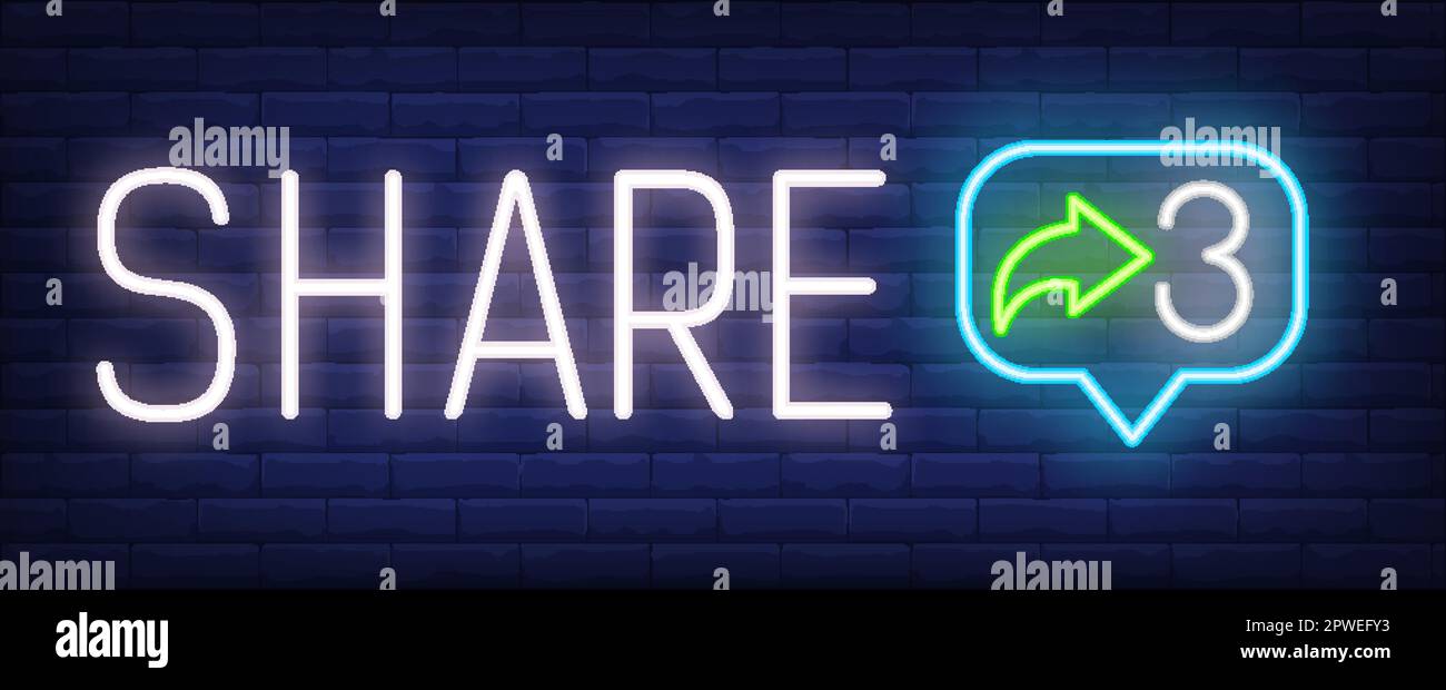 Share neon text with arrow sign Stock Vector Image & Art - Alamy