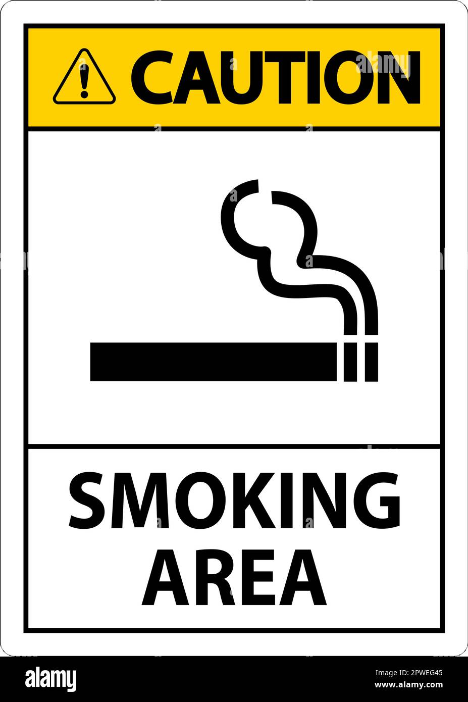 Sign showing allowed smoking area spots On White Background Stock ...
