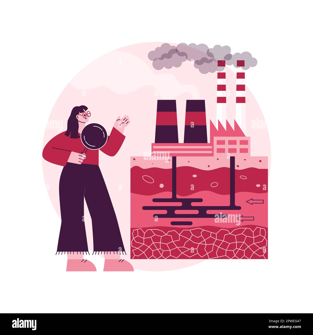 Groundwater pollution abstract concept vector illustration. Groundwater ...