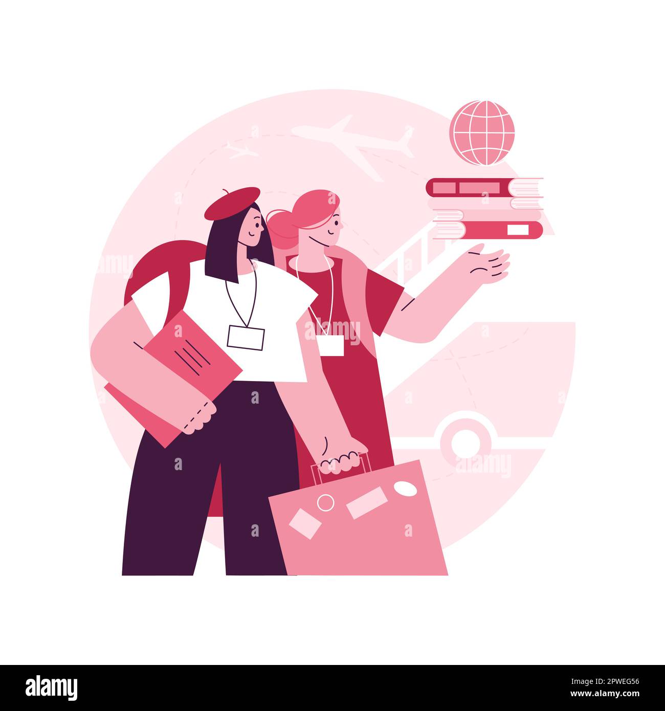 Educational tourism abstract concept vector illustration. International ...