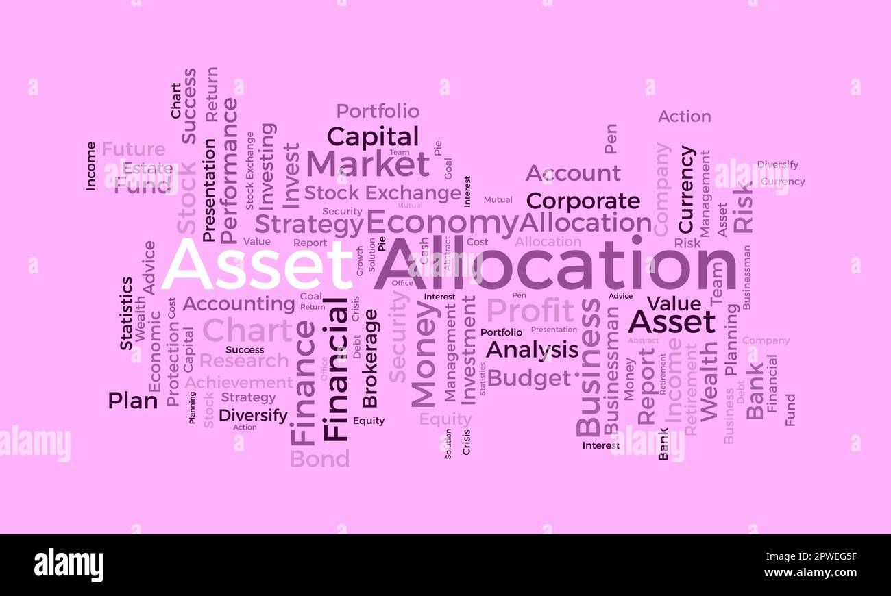 Word cloud background concept for Asset allocation. Money management ...