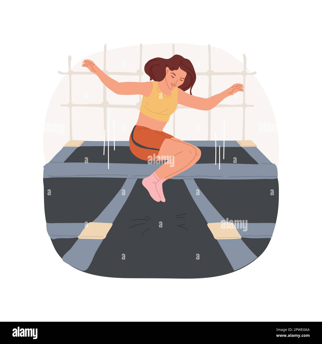 Jumping skills isolated cartoon vector illustration. Teenage girl ...