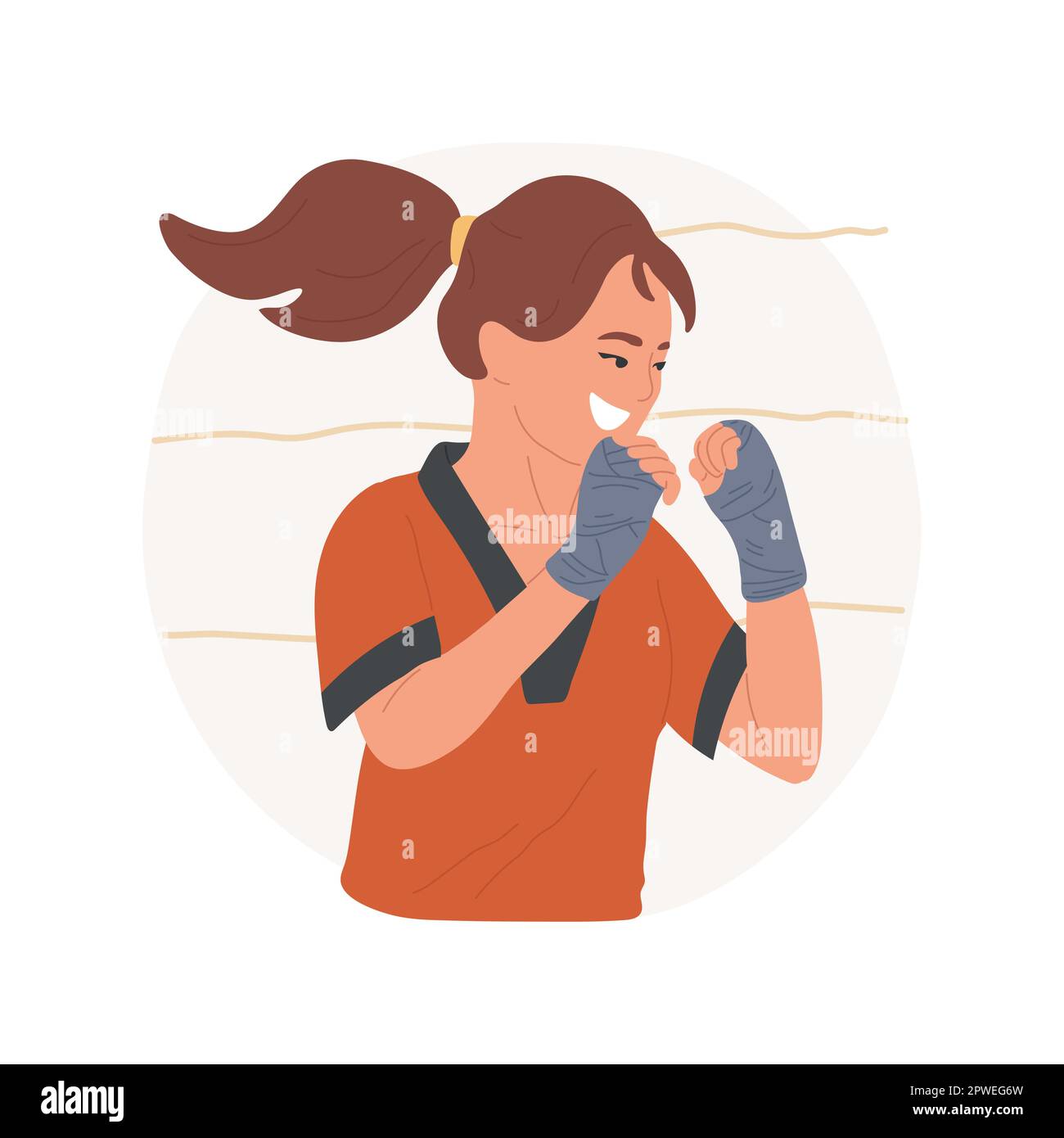 Kickboxing isolated cartoon vector illustration. Teenage girl ...