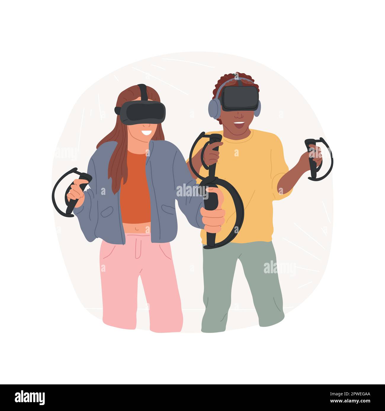 Shooting game isolated cartoon vector illustration. Hanging out with ...