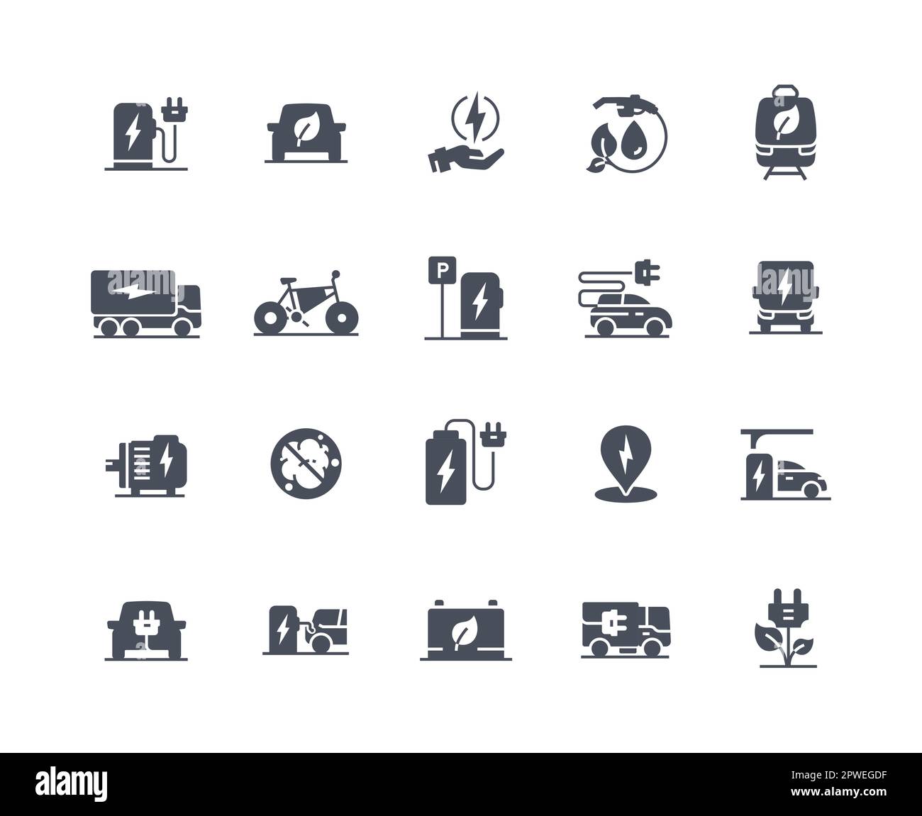 Electro car black icons set Stock Vector Image & Art - Alamy