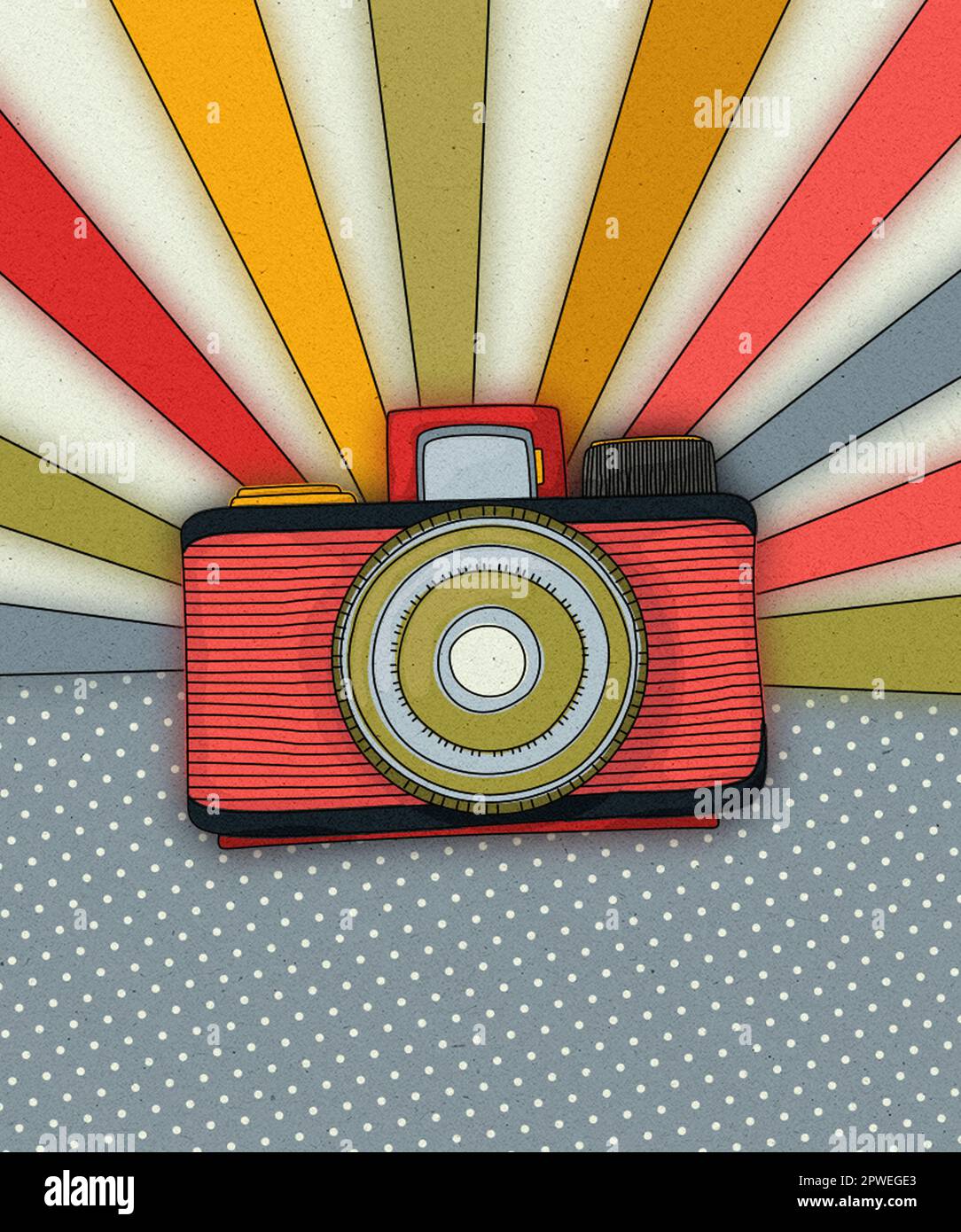 Vintage camera card, copy space background layout, vintage illustration ...