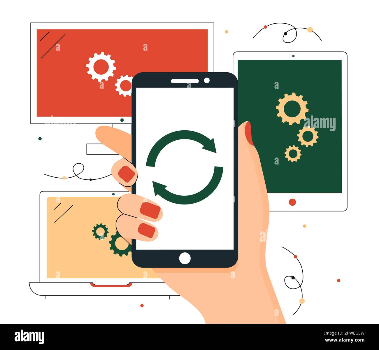 Synching Stock Vector Images - Alamy