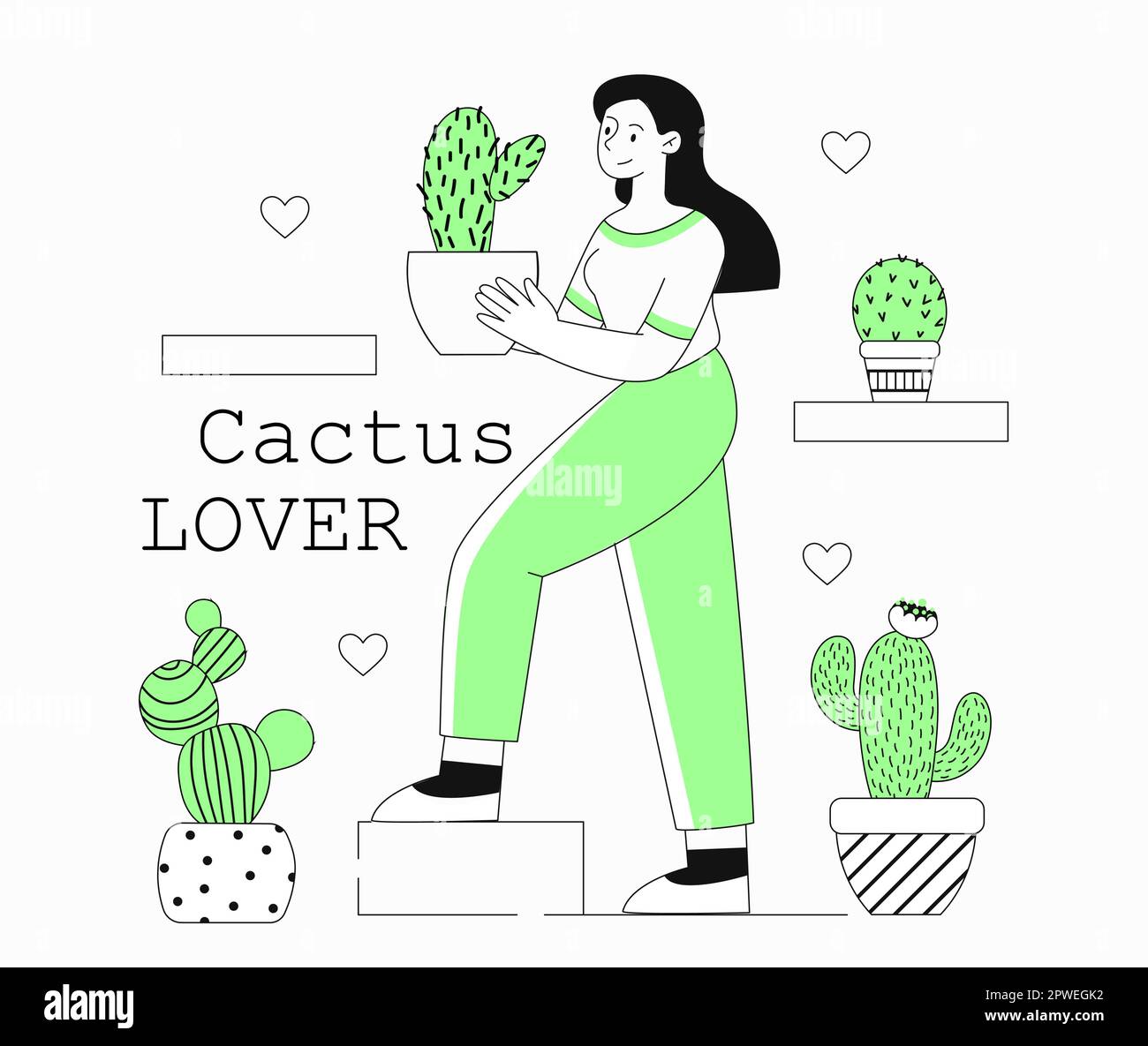 Cactus lover concept Stock Vector Image & Art - Alamy